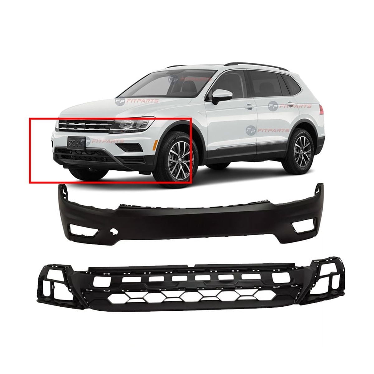 DCP Front Bumper Cover Kit for Volkswagen Tiguan 2018-2021 VW1000237 ...