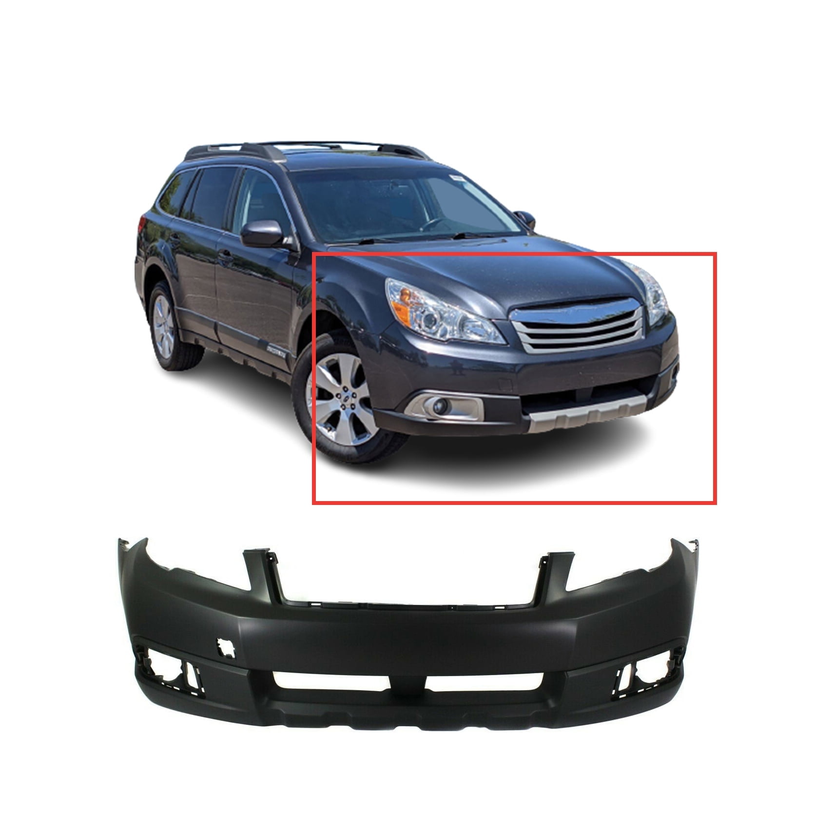 DCP Front Bumper Cover for 2010 2011 2012 Subaru Outback Wagon w Fog ...