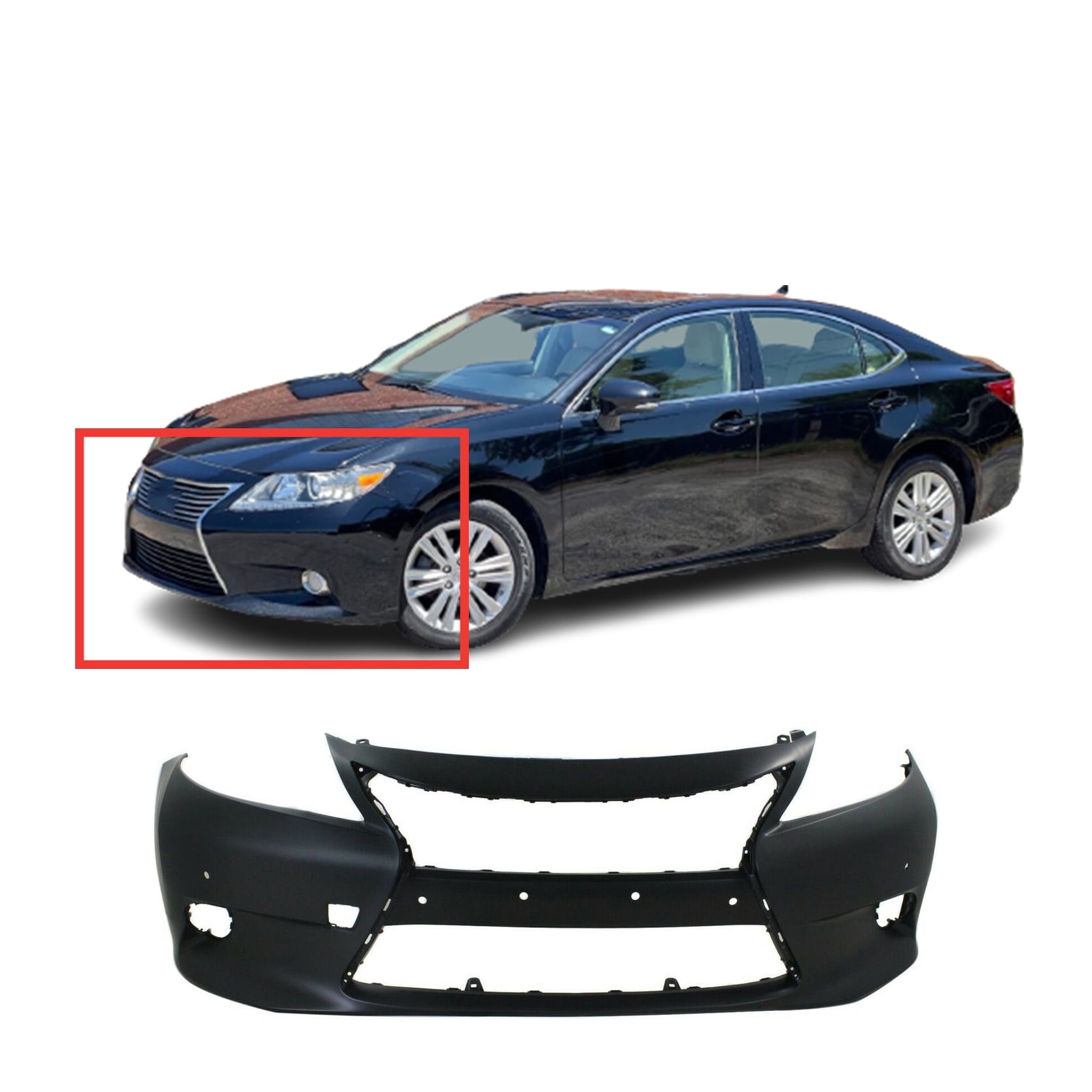 DCP Front Bumper Cover for 2013-2015 Lexus ES300 ES350 w/Park Aid Fog ...