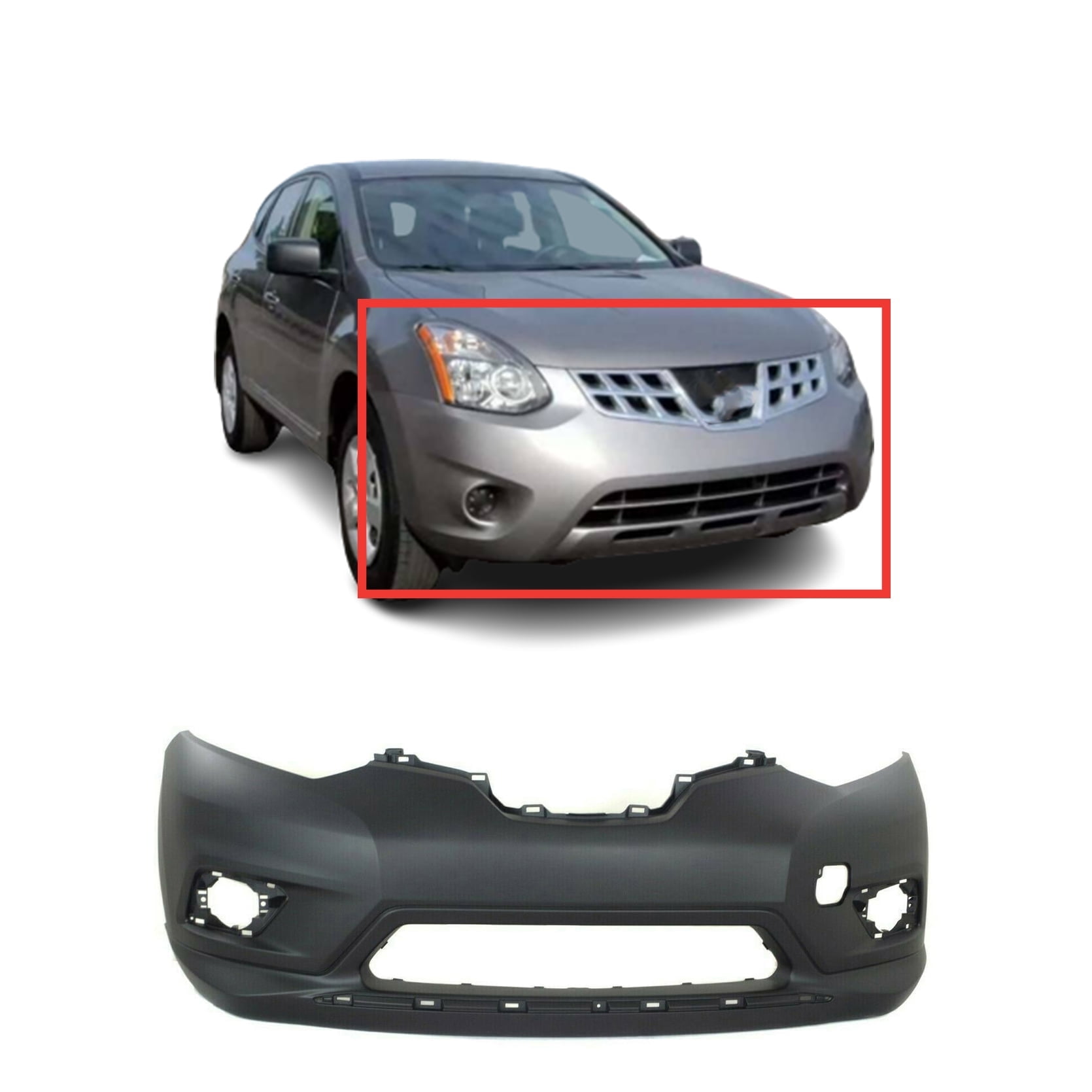 DCP Front Bumper Cover for 2014-2016 Nissan Rogue S SL SV Sense ...