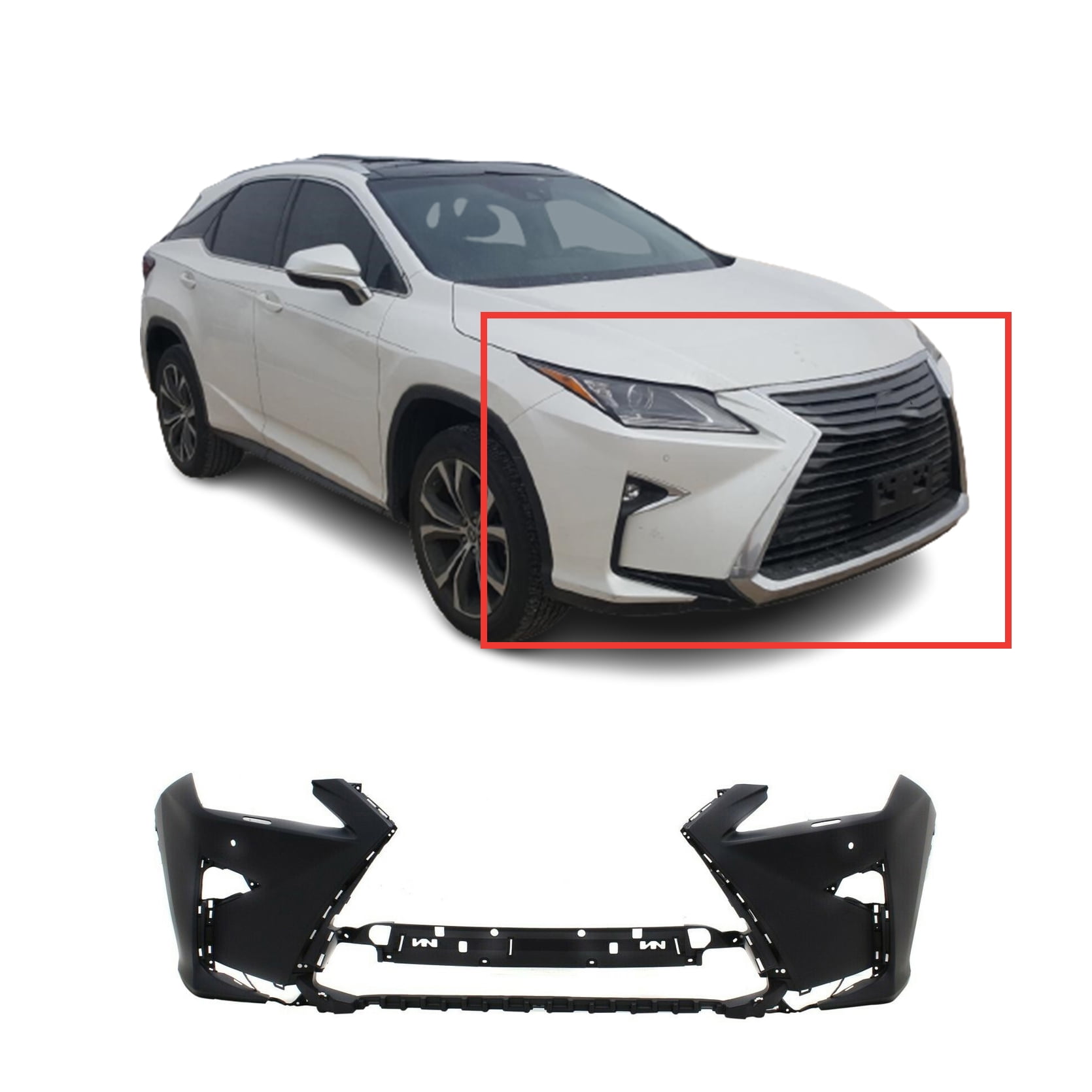 DCP Front Bumper Cover for 2016-2019 Lexus RX350 RX450h RX350L RX450hL ...