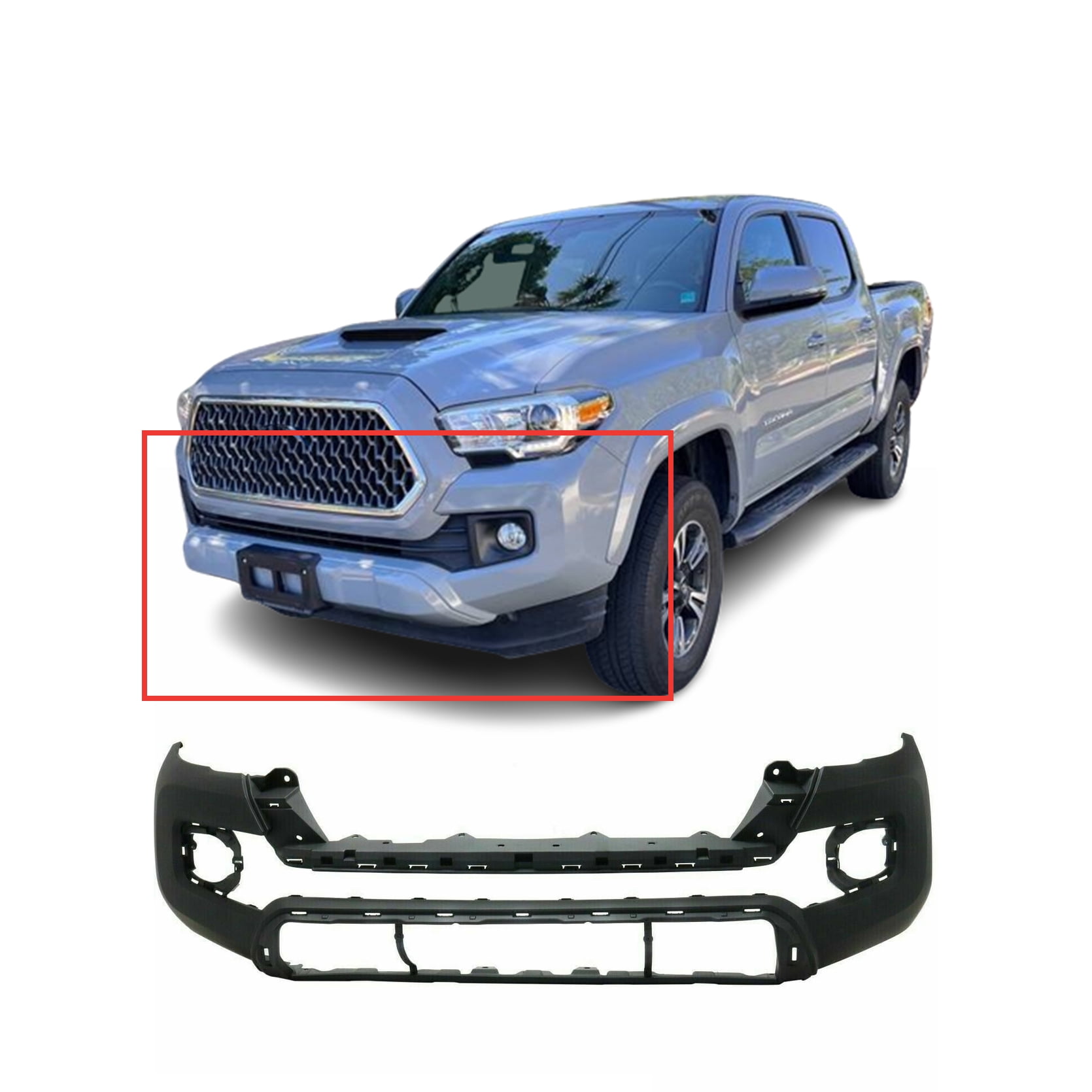 DCP Front Bumper Cover for 2016-2020 Toyota Tacoma SR Crew 5211904220 ...