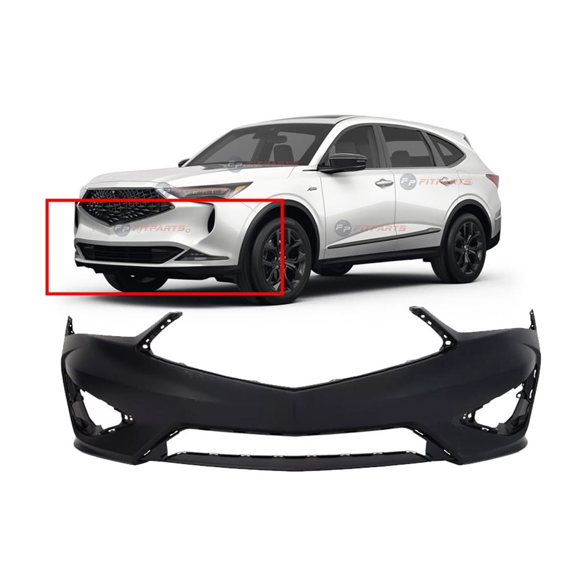 DCP Front Bumper Cover for Accura MDX 2022-2024 Primed 04711TYAA00ZZ ...