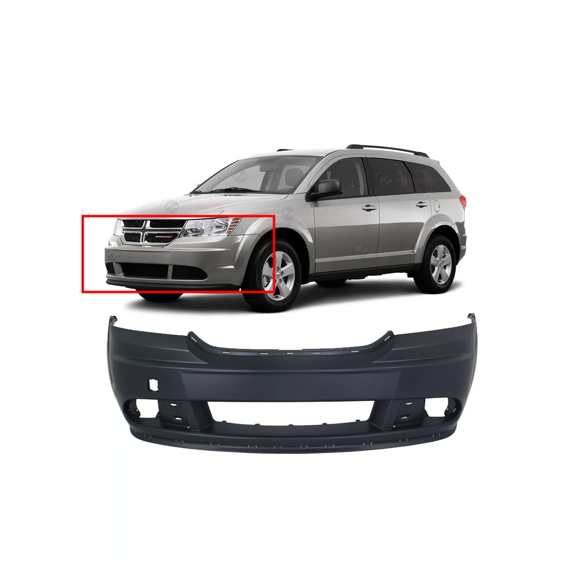 DCP Front Bumper Cover for Dodge Journey 2011-2020 CH1000999 1SW02TZZAB ...
