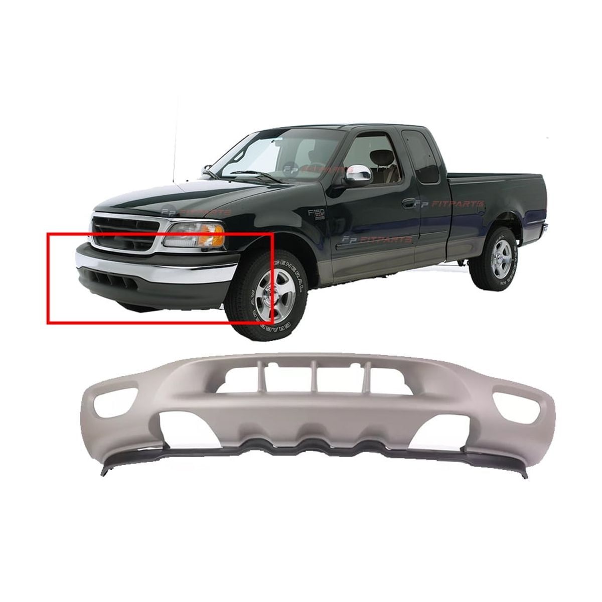 DCP Front Bumper Cover for Ford F150 1999-2003 Textured XL3Z-17626BAA ...