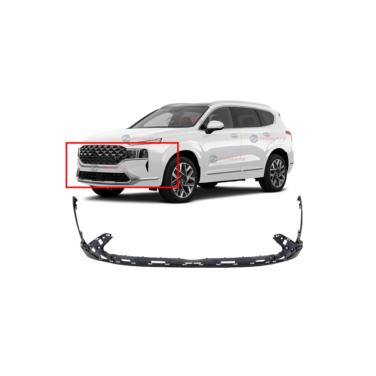 DCP Front Bumper Cover for Hyundai Santa Fe 2021-2023 Textured ...