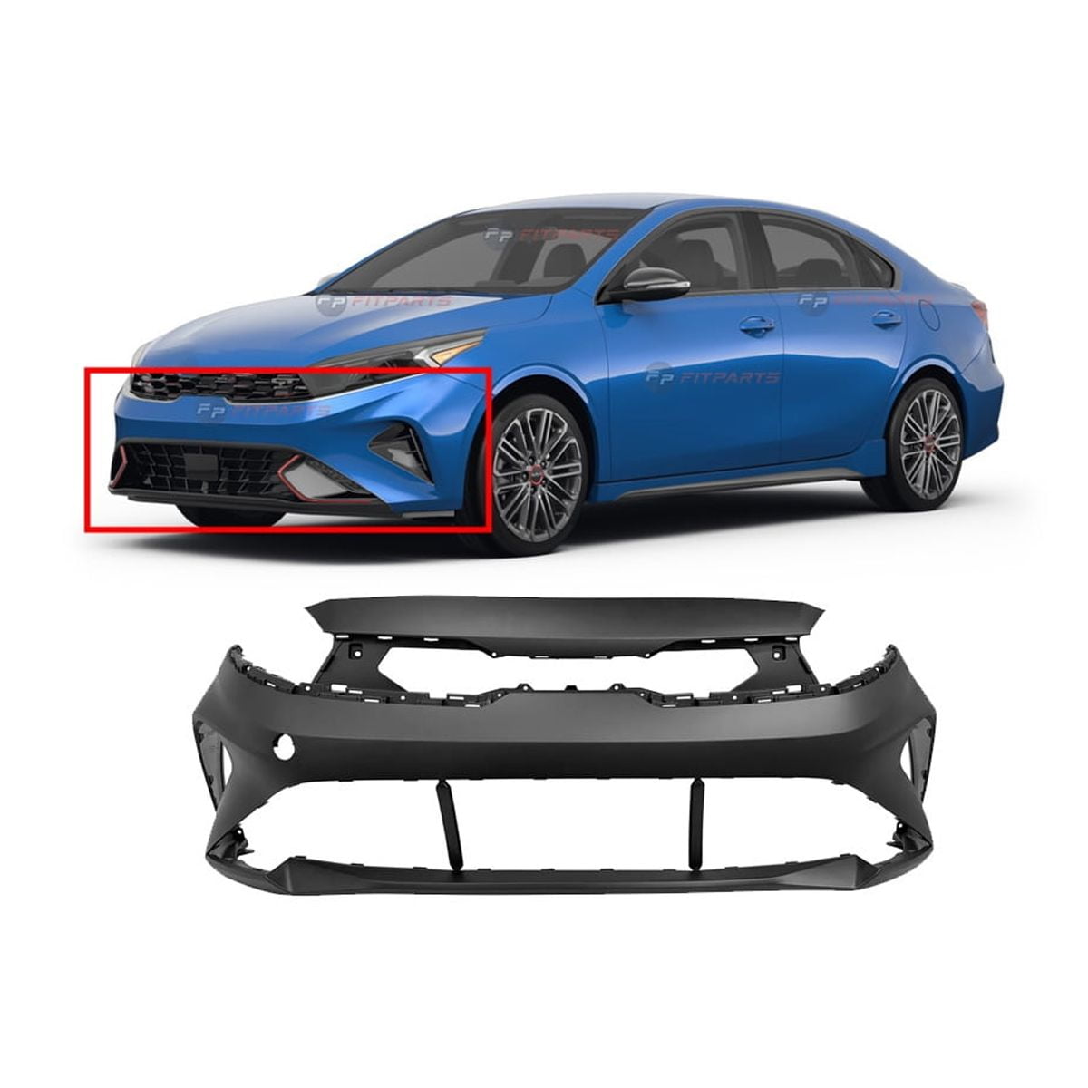 DCP Front Bumper Cover for Kia Forte 2022-2024 Primed 86511M7500 ...