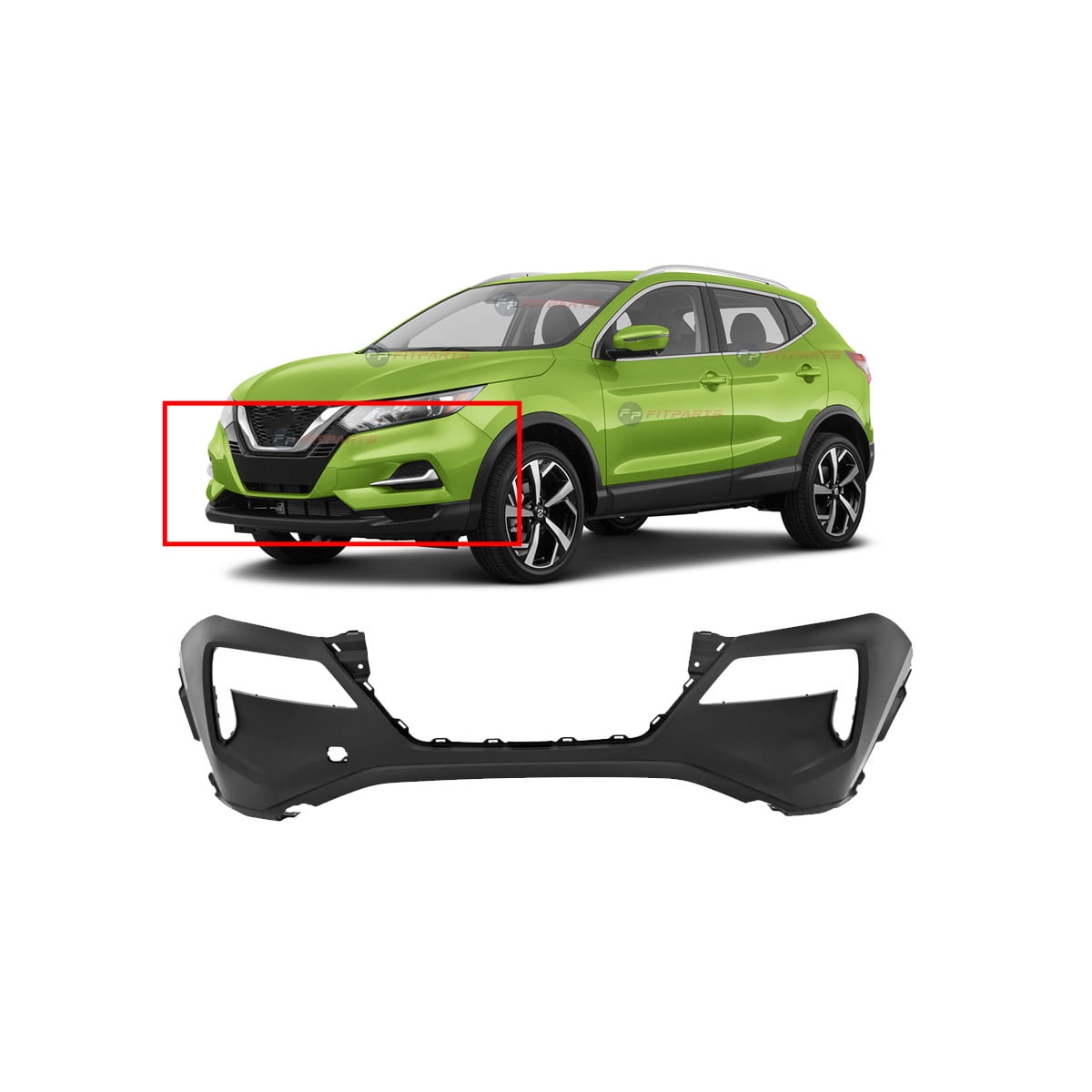 DCP Front Bumper Cover for Nissan Rogue 2021-2023 W/O Park Primed ...