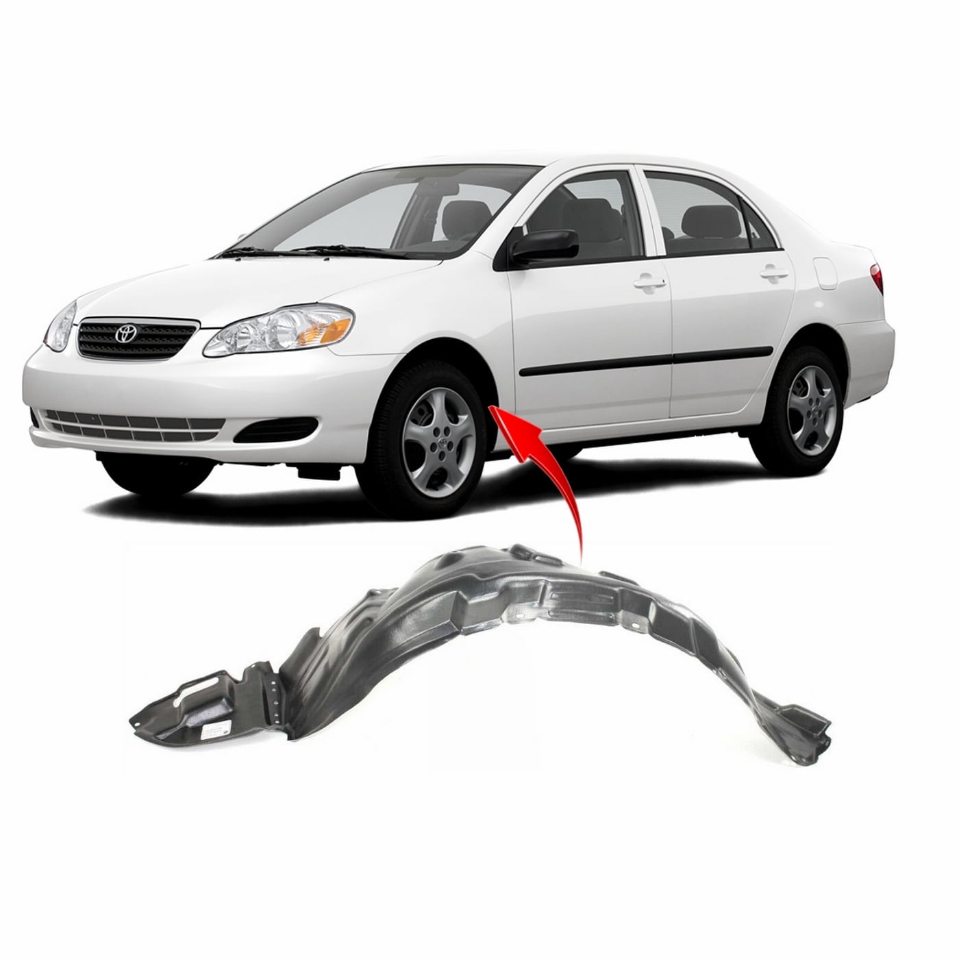DCP Front Left Driver Side Fender Liner For 2003-2008 Toyota Corolla ...