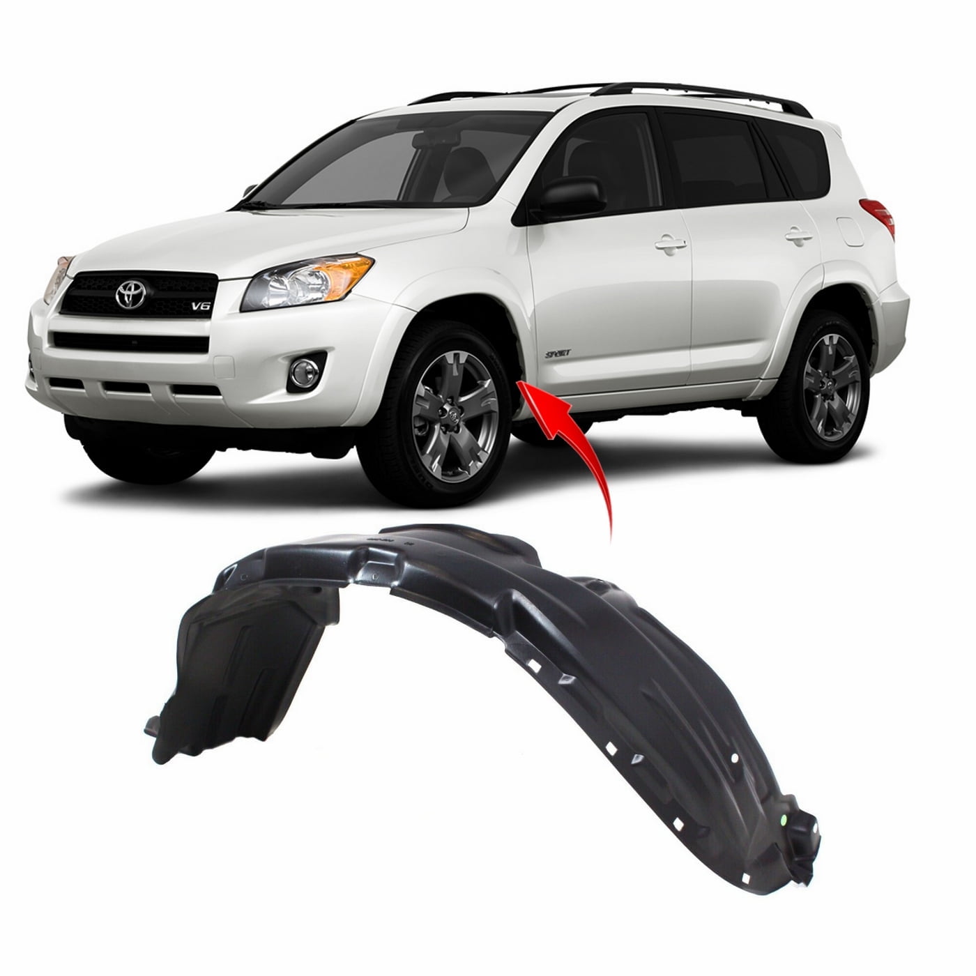DCP Front Left Driver Side Fender Liner For 2006-2012 Toyota RAV4 ...