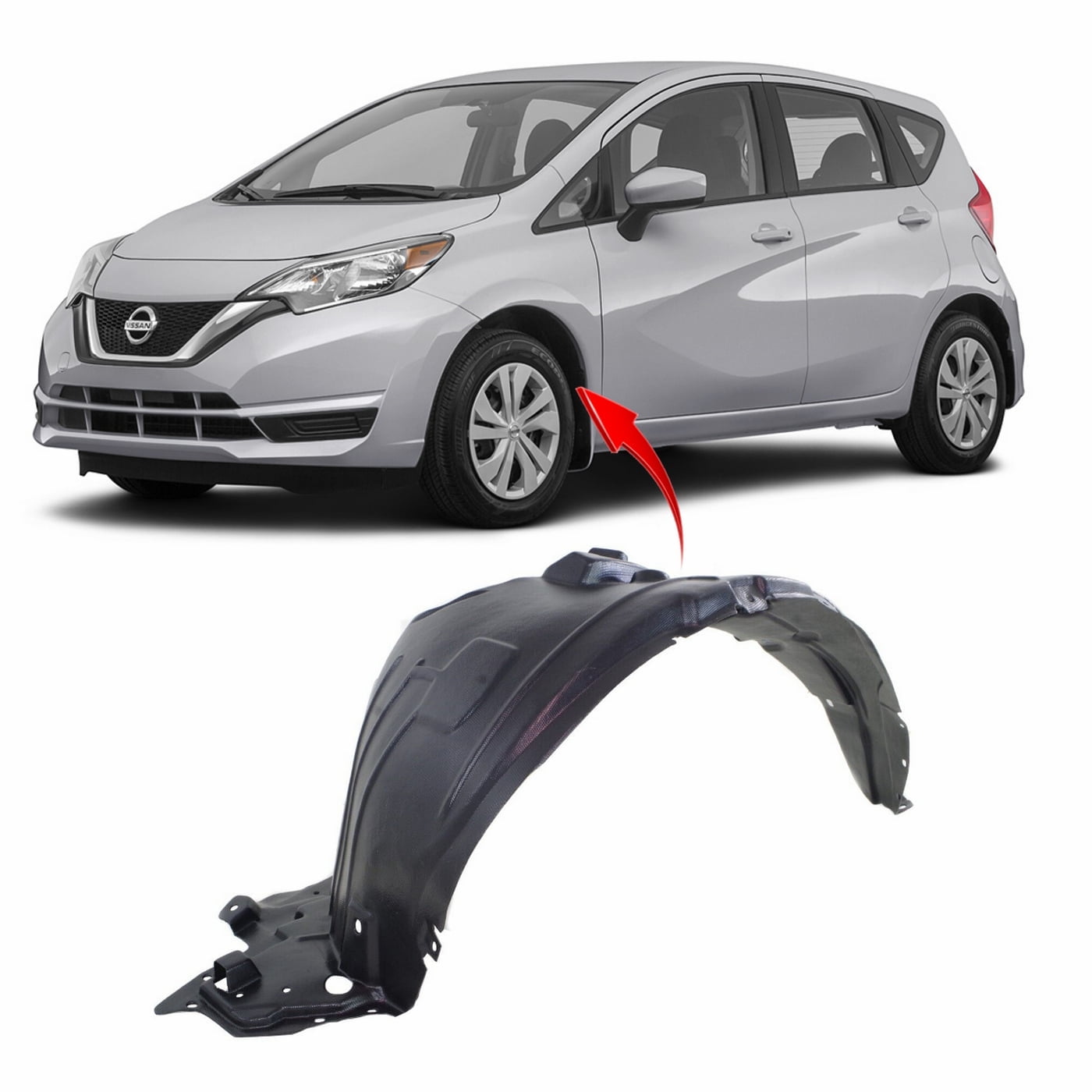 DCP Front Left Driver Side Fender Liner For 2014-2019 Nissan Versa Note ...
