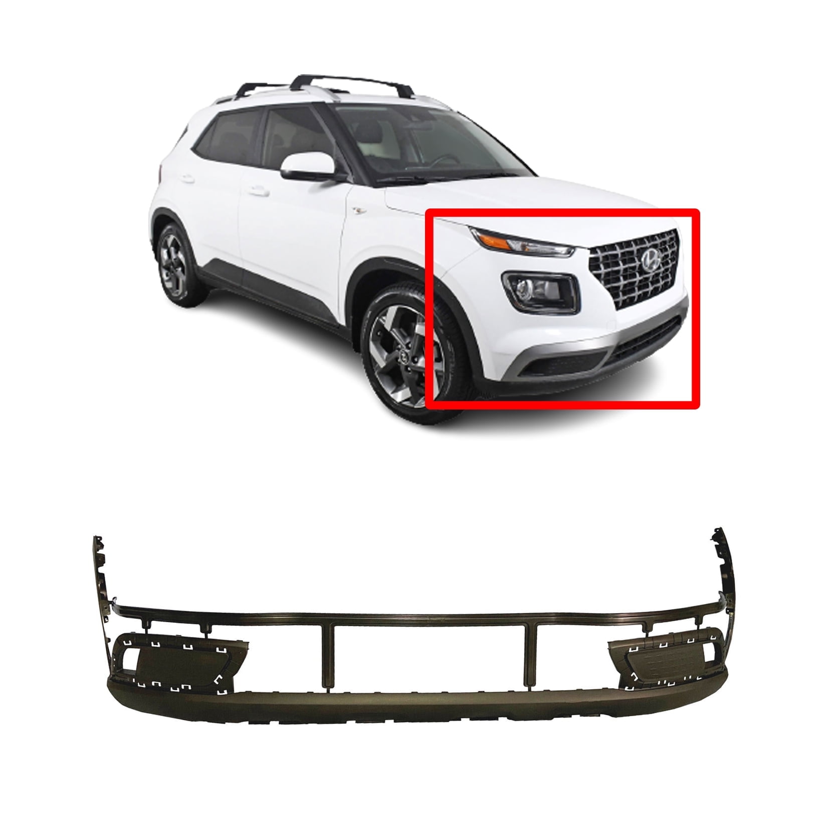 DCP Front Lower Bumper Cover For 2020-2022 Hyundai Venue Primed ...