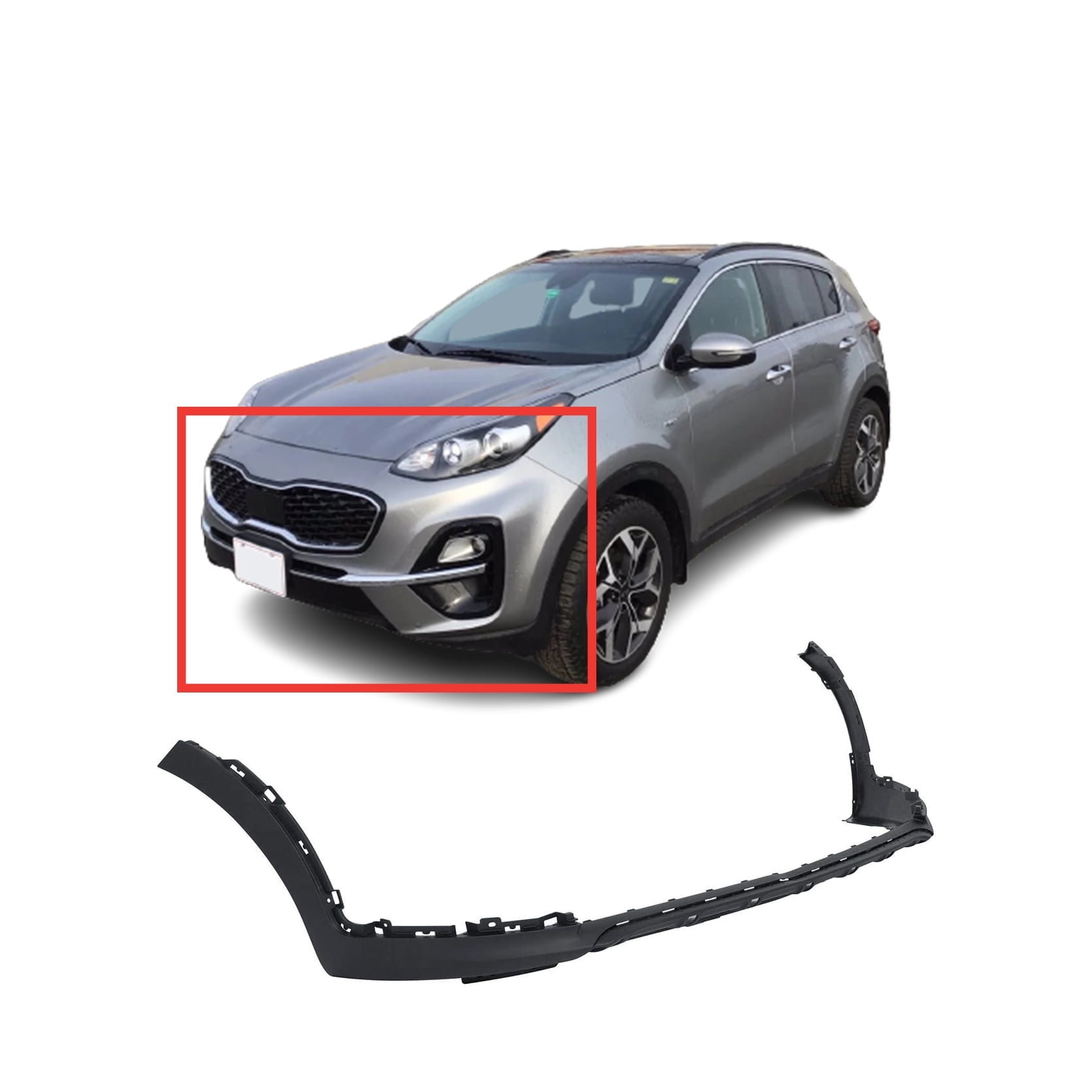 DCP Front Lower Bumper Cover For 2020-2022 Kia Sportage 86512D9500 ...