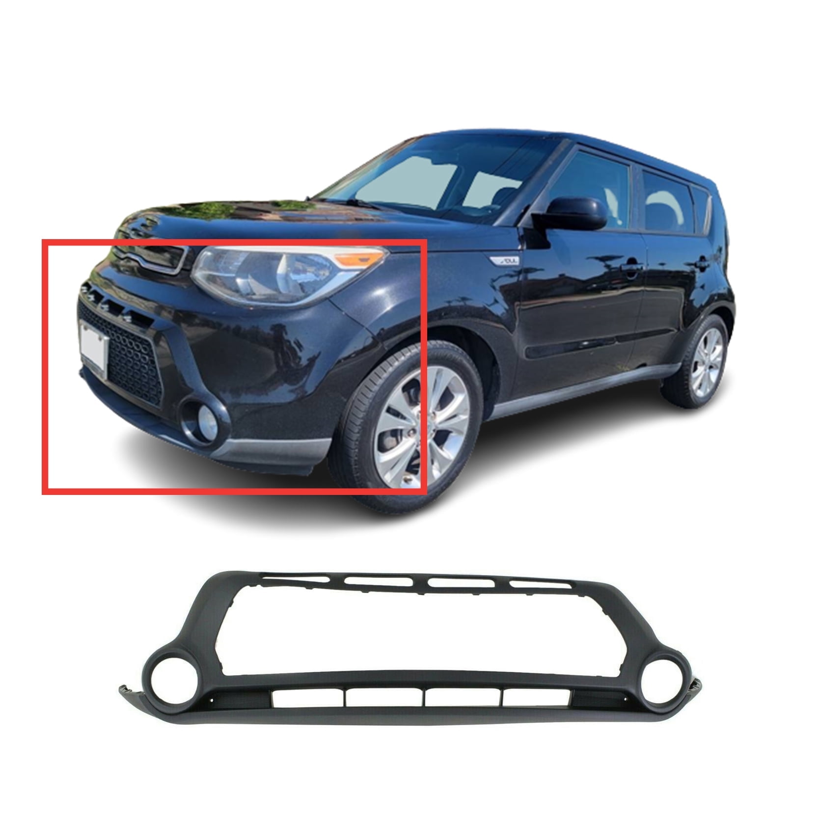 DCP Front Lower Bumper Cover for 2014-2016 Kia Soul EX LX SX 86512B2000 ...