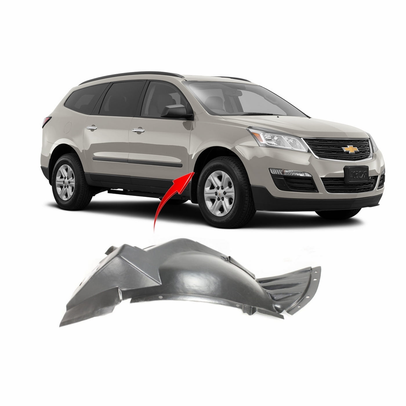 DCP Front Passenger Side Fender Liner For 2009-2017 Chevrolet Traverse ...
