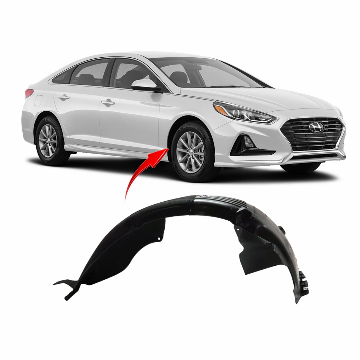 DCP Front Passenger Side Fender Liner For 2018-2019 Hyundai Sonata ...