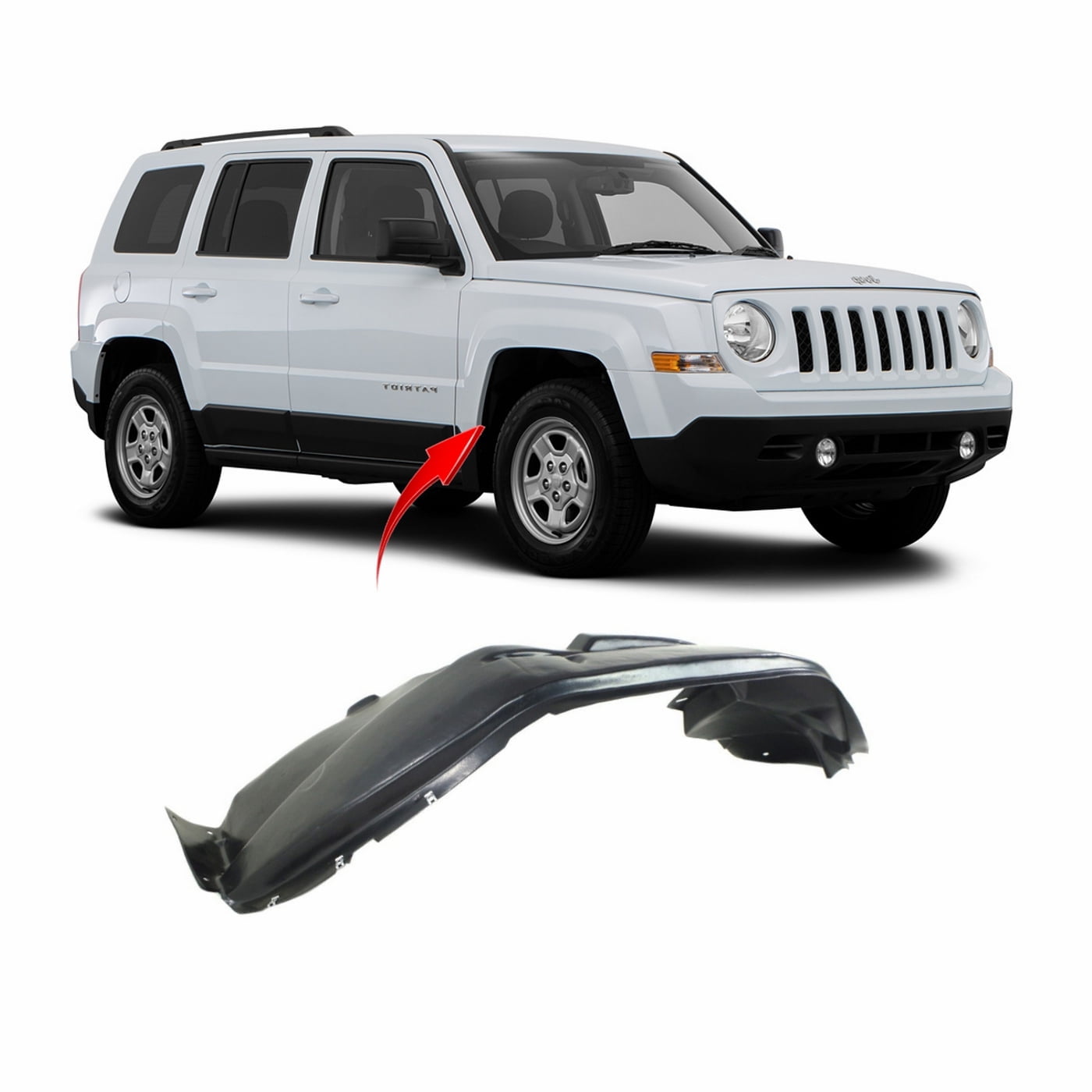 DCP Front Right Passenger Side Fender Liner For 2011-2017 Jeep Patriot ...