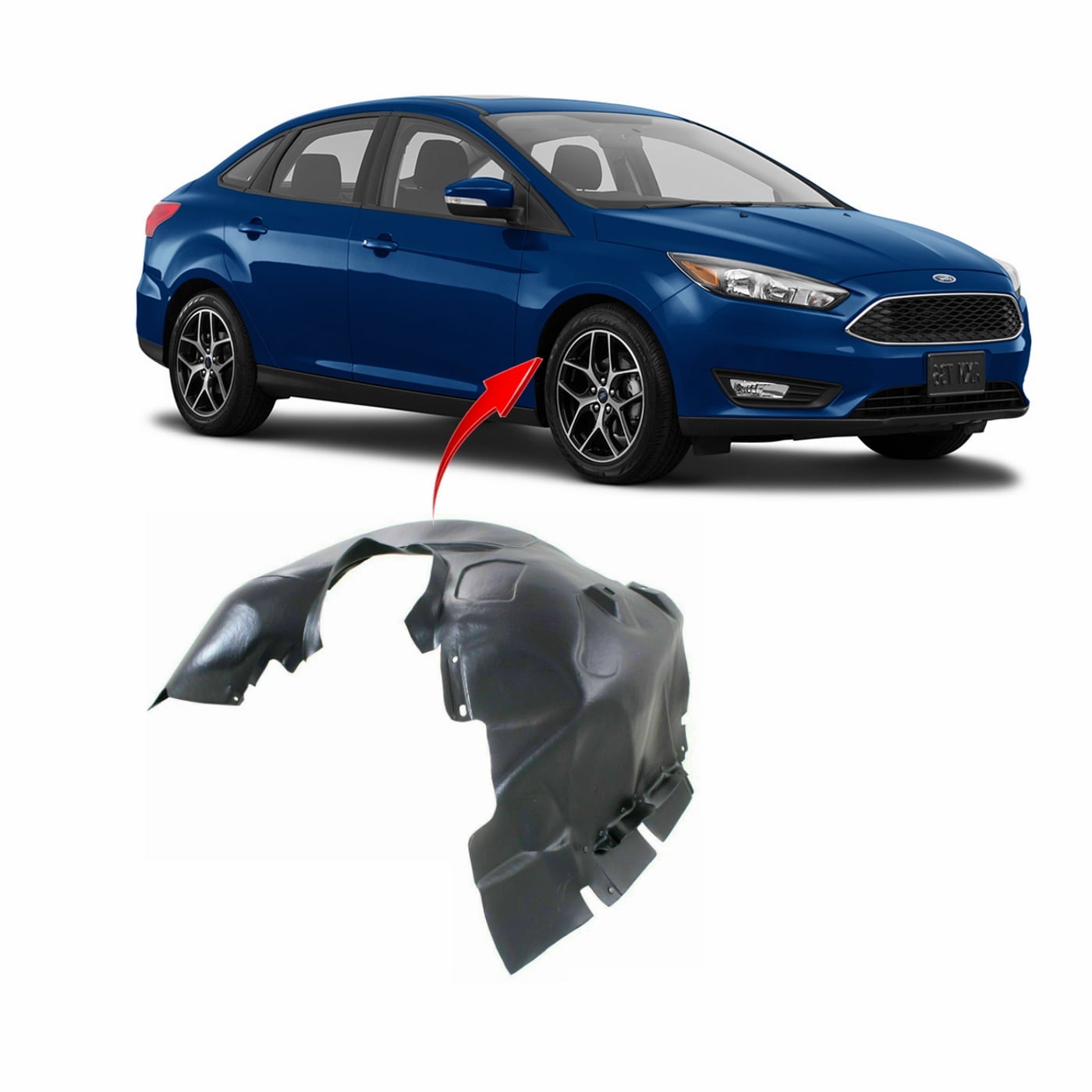 DCP Front Right Passenger Side Fender Liner For 2012-2018 Ford Focus ...
