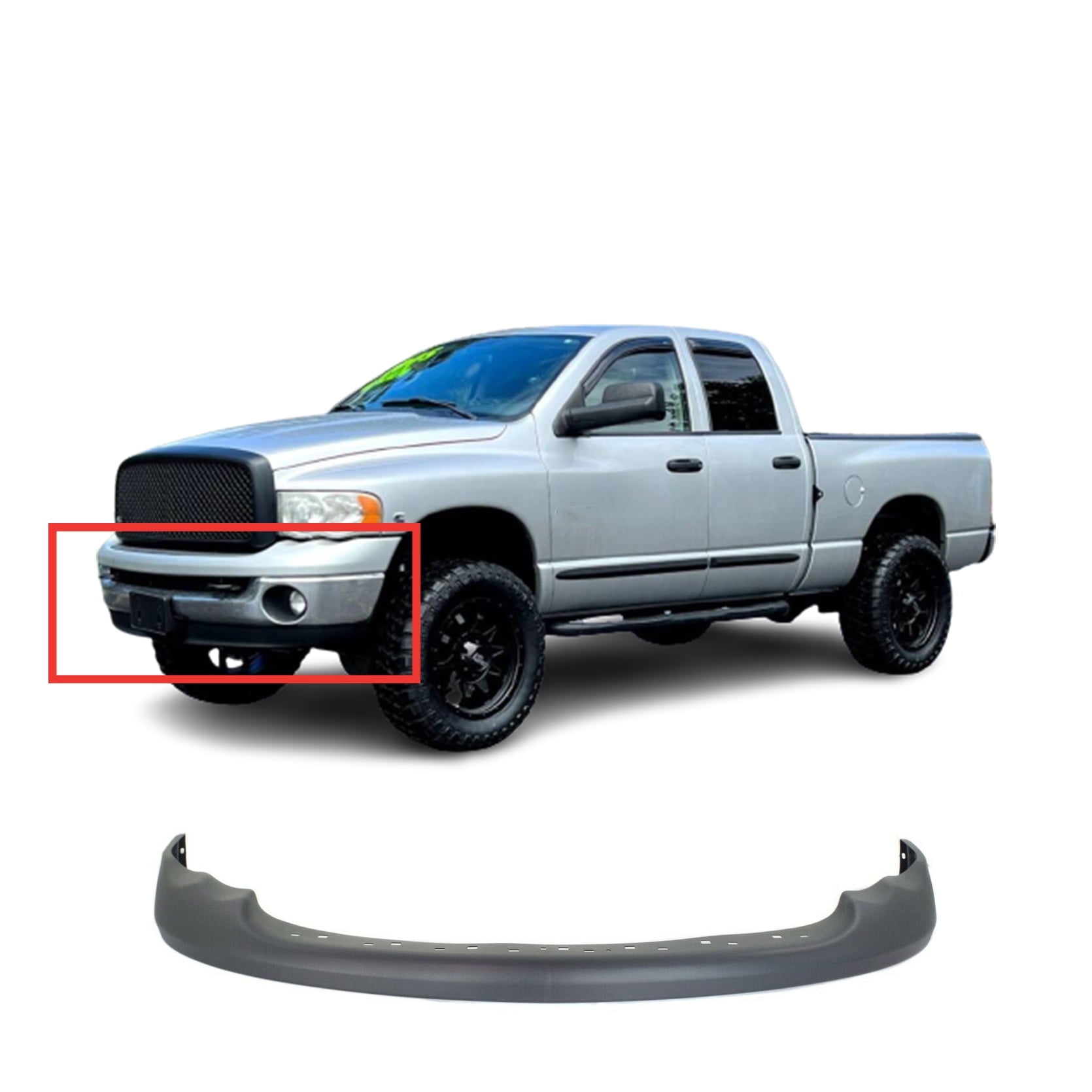 DCP Front Upper Bumper Cover For 2002-2005 Dodge Ram 1500 2500 3500 ...