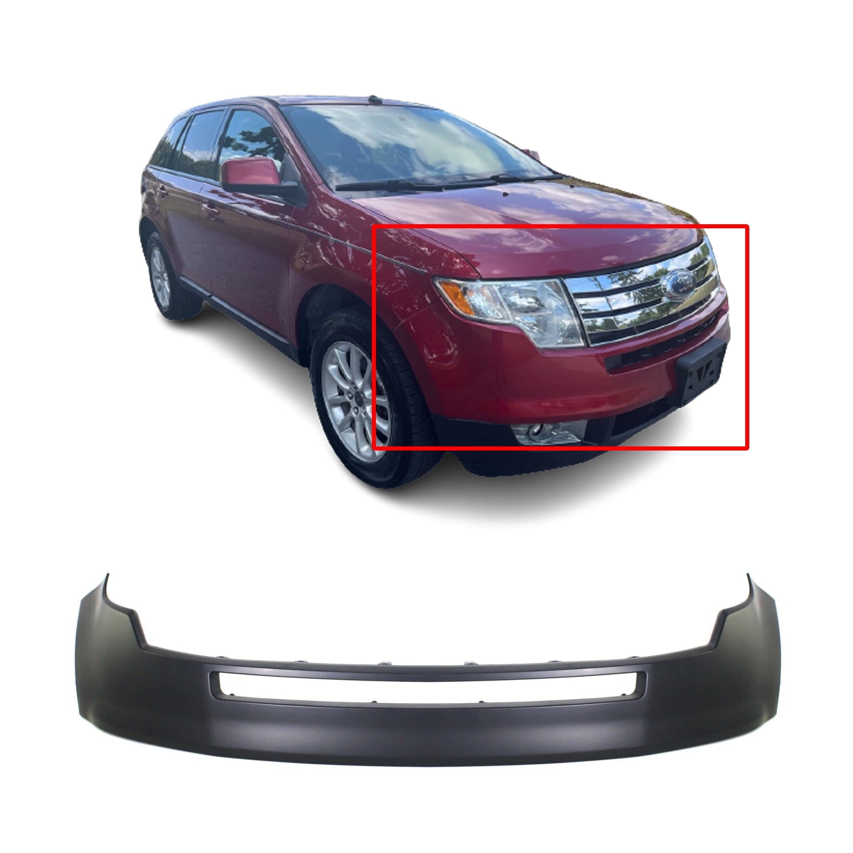 DCP Front Upper Bumper Cover For 2007-2010 Ford Edge Primed FO1014106 ...