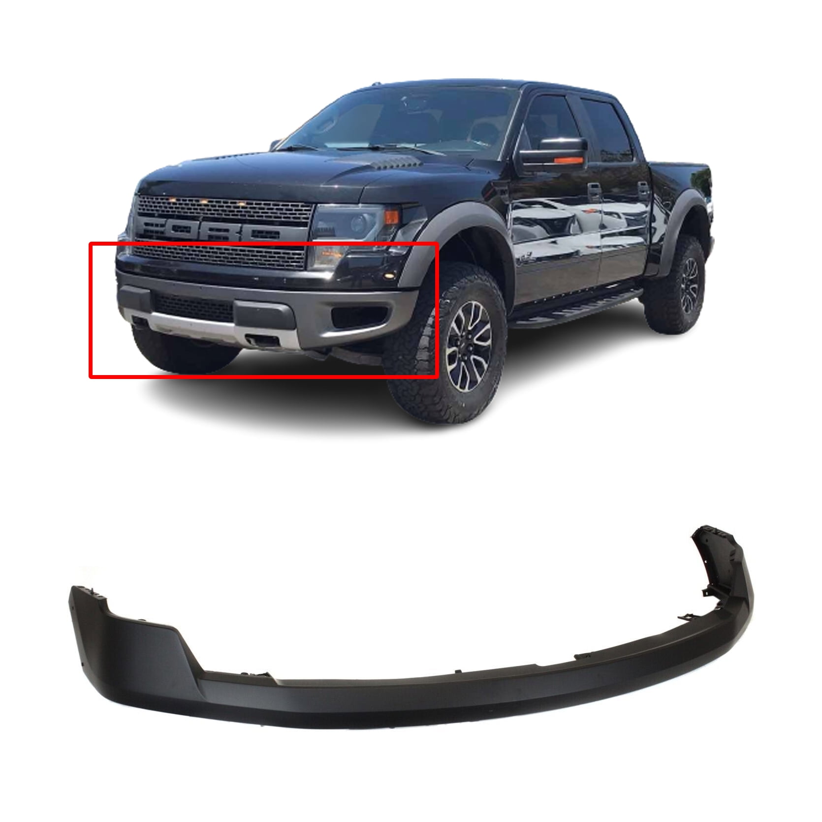 DCP Front Upper Bumper Cover For 2009-2014 Ford F-150 Primed FO1000644 ...