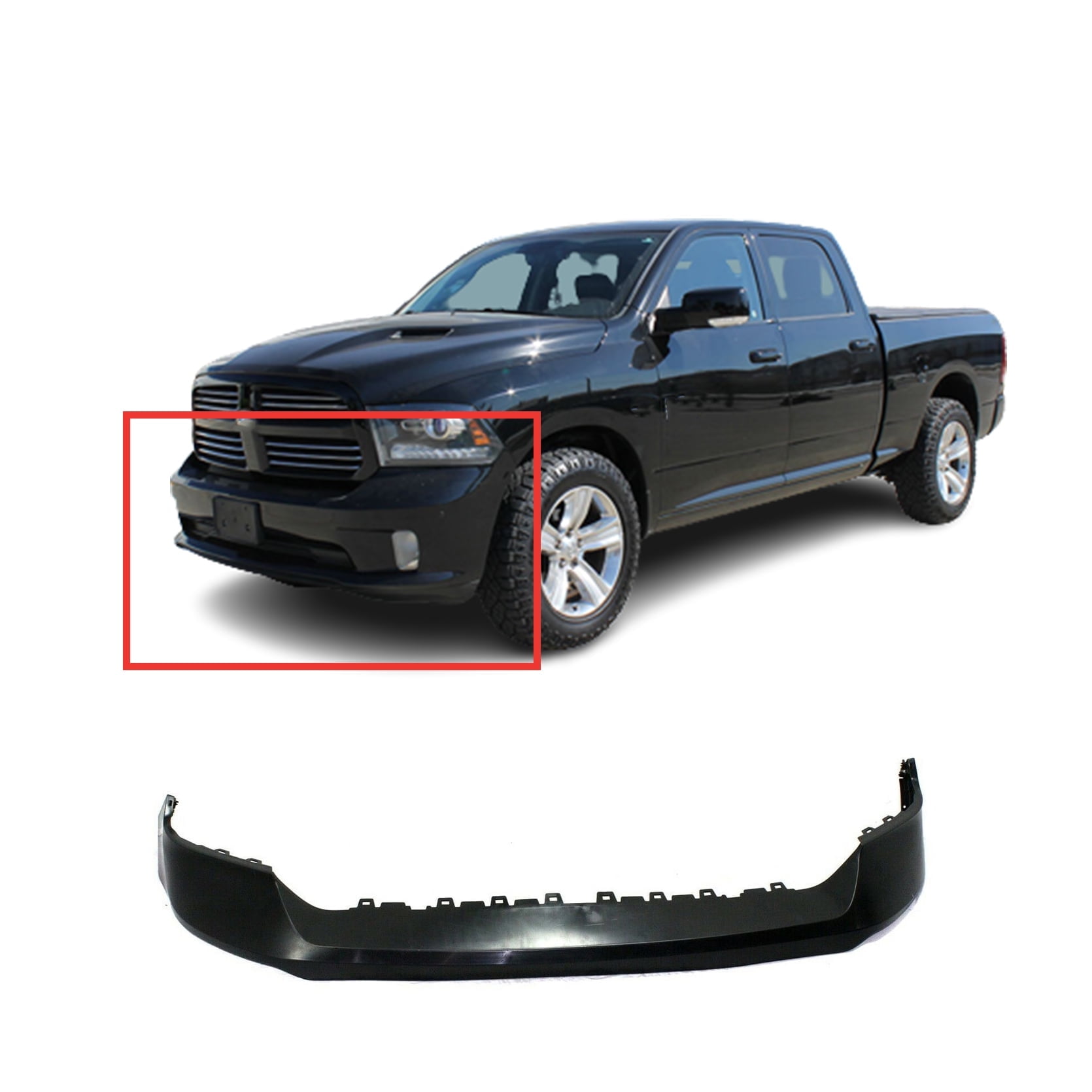 DCP Front Upper Bumper Cover For 2013-2017 Dodge Ram 1500 68207014AA ...