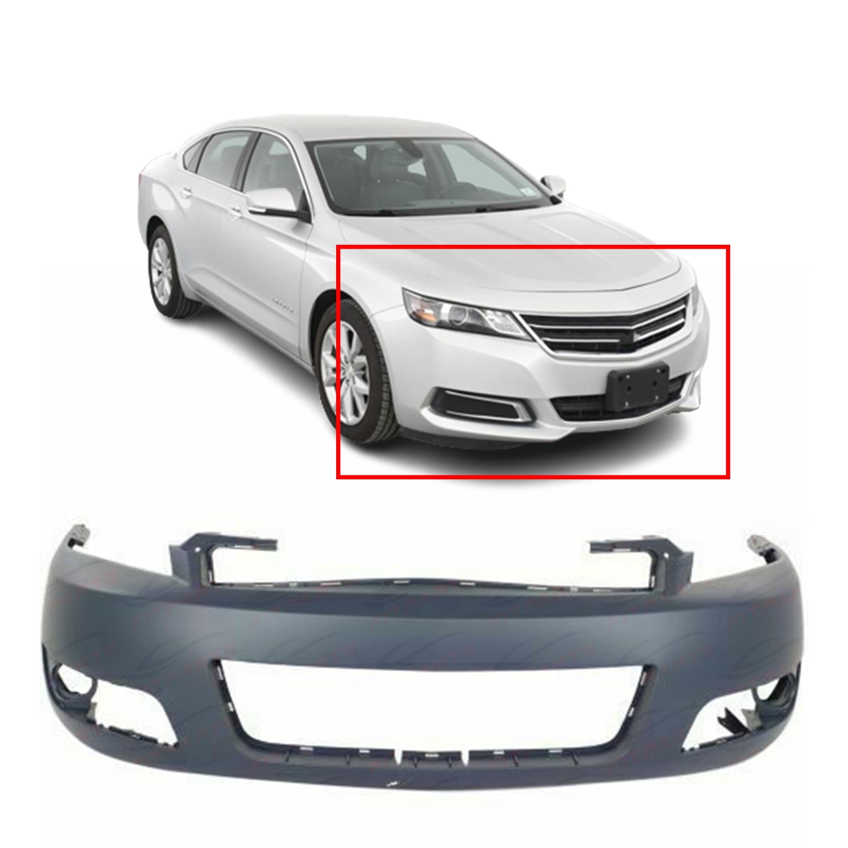 DCP New Front Bumper Cover for Chevrolet Impala 2006-2016 GM1000764 ...
