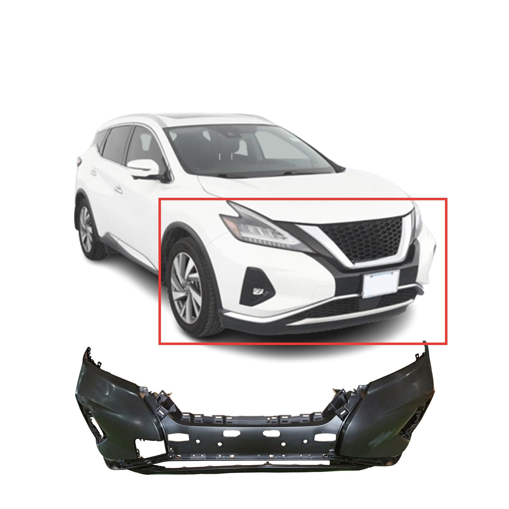 DCP Primed Front Bumper Cover Facia for 2019 Nissan Murano SL S SV ...