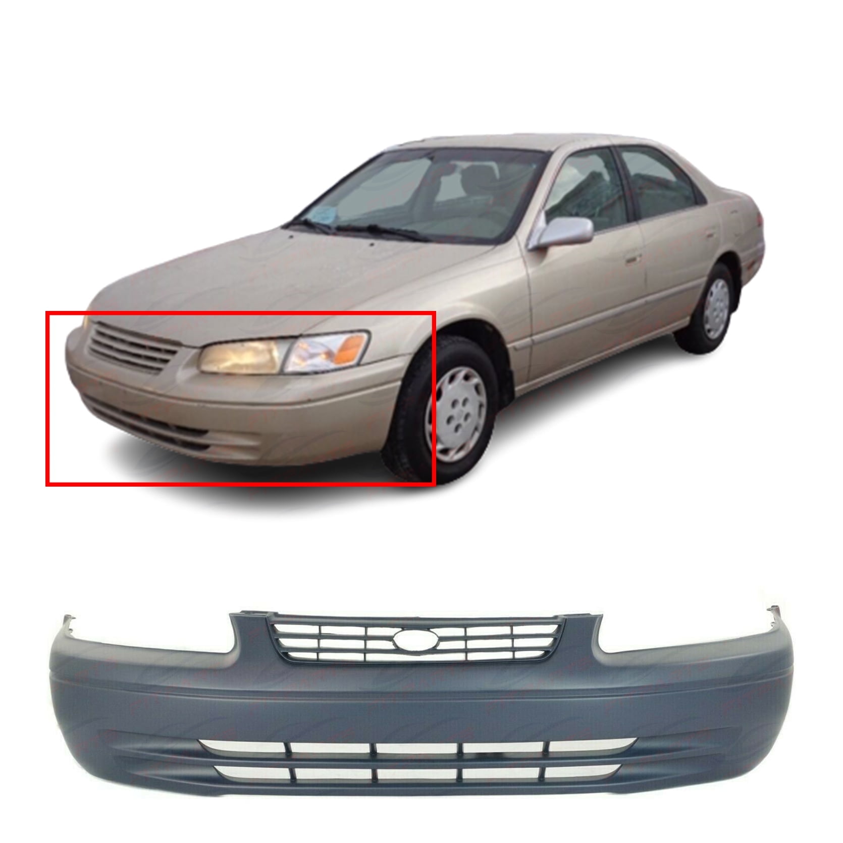 DCP Primed Front Bumper Cover Fascia For 1997-1999 Toyota Camry CE LE ...