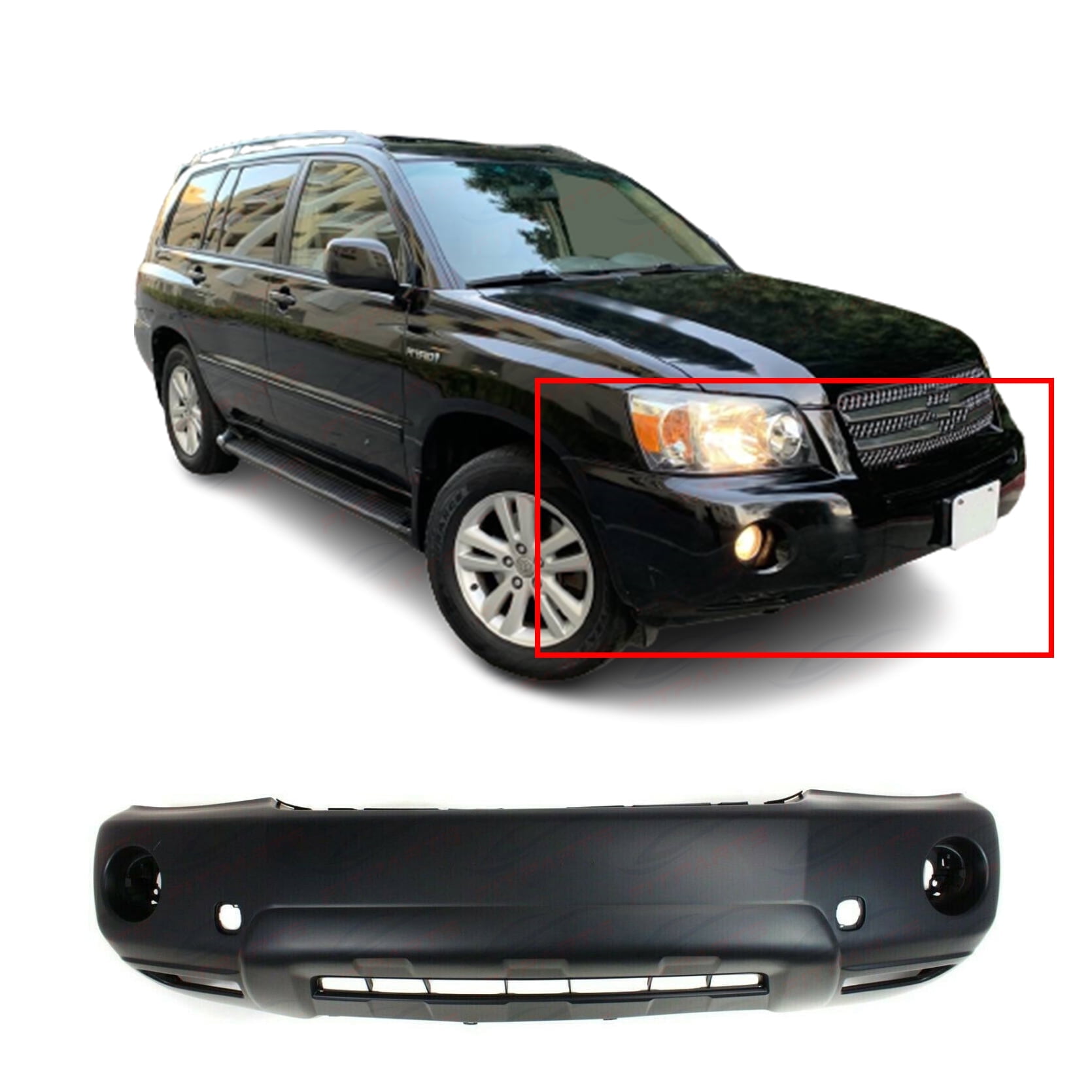 DCP Primed Front Bumper Cover Fascia For 2004-2007 Toyota Highlander ...