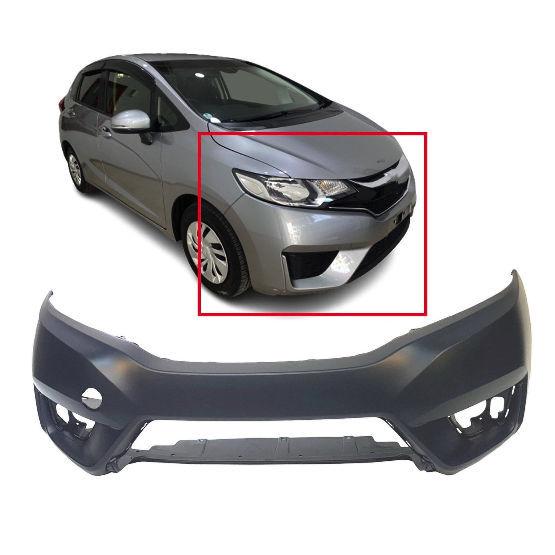 DCP Primed Front Bumper Cover Fascia for 15-17 Honda Fit EX EX-L Cool ...
