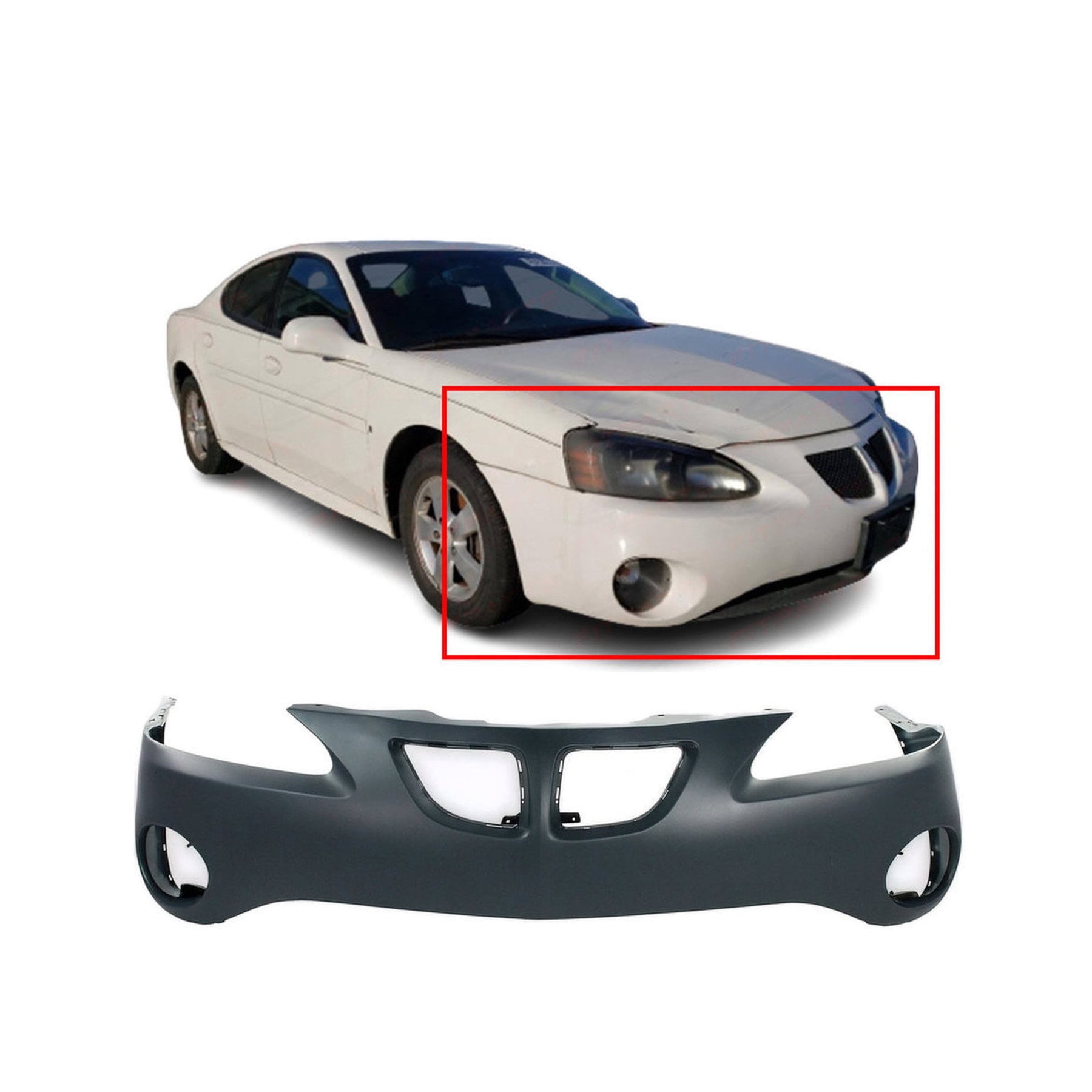DCP Primed Front Bumper Cover Fascia for 2004-2008 Pontiac Grand Prix ...