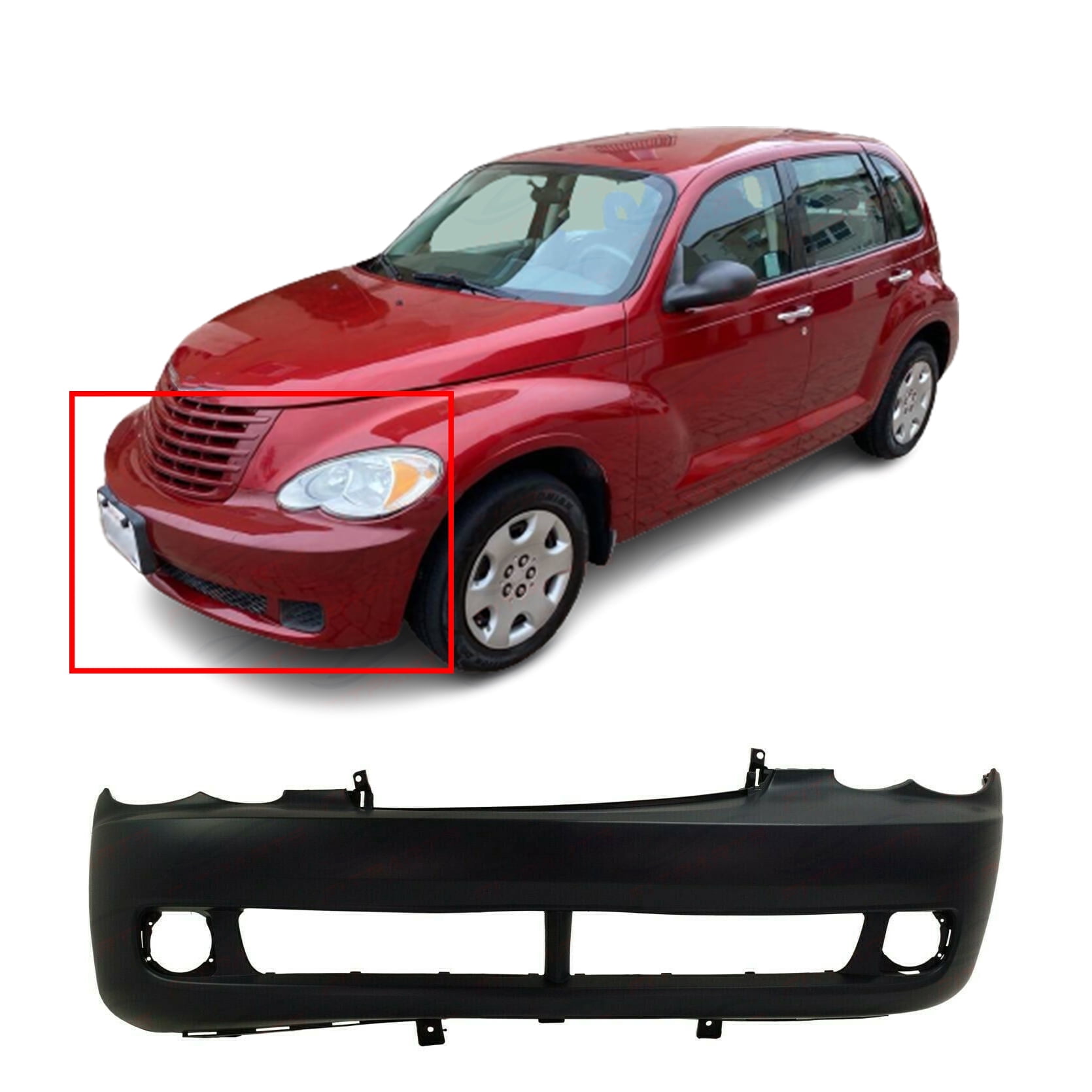 DCP Primed Front Bumper Cover Fascia for 2006-2010 Chrysler PT Cruiser ...