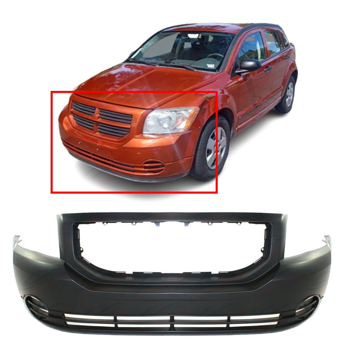DCP Primed Front Bumper Cover Fascia for 2007-2012 Dodge Caliber ...