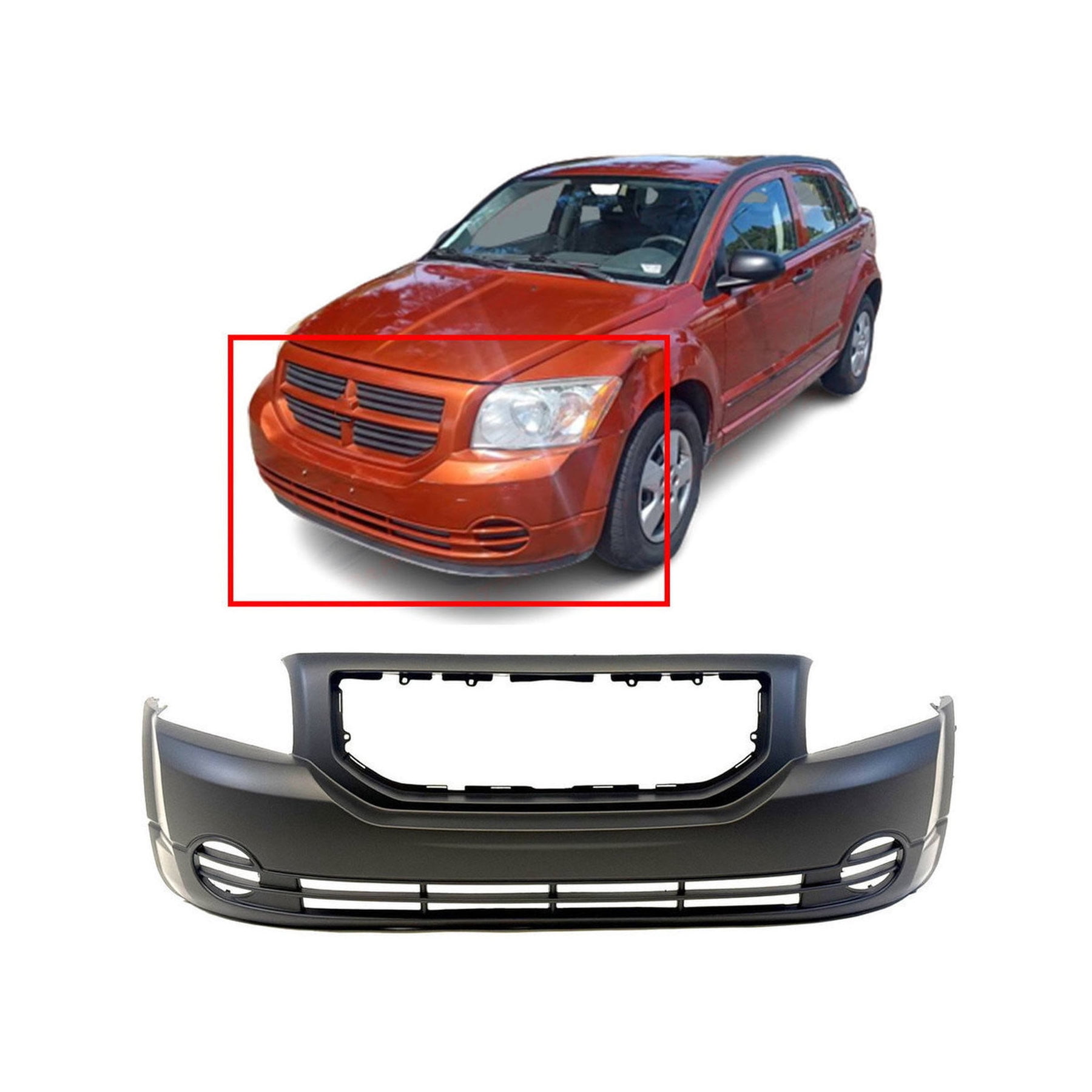 DCP Primed Front Bumper Cover Fascia for 2007-2012 Dodge Caliber ...