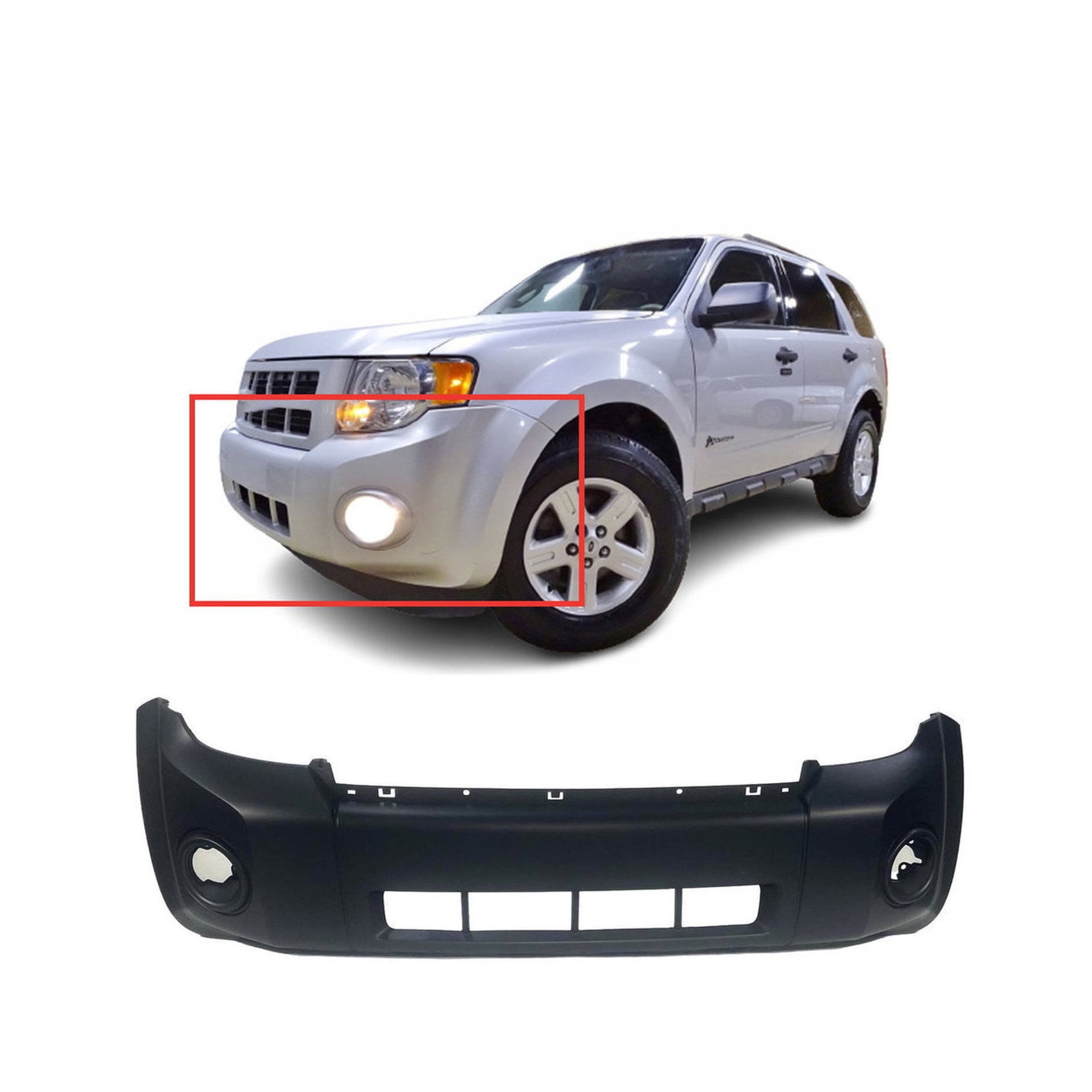 DCP Primed Front Bumper Cover Fascia for 2008-2012 Ford Escape Hybrid ...