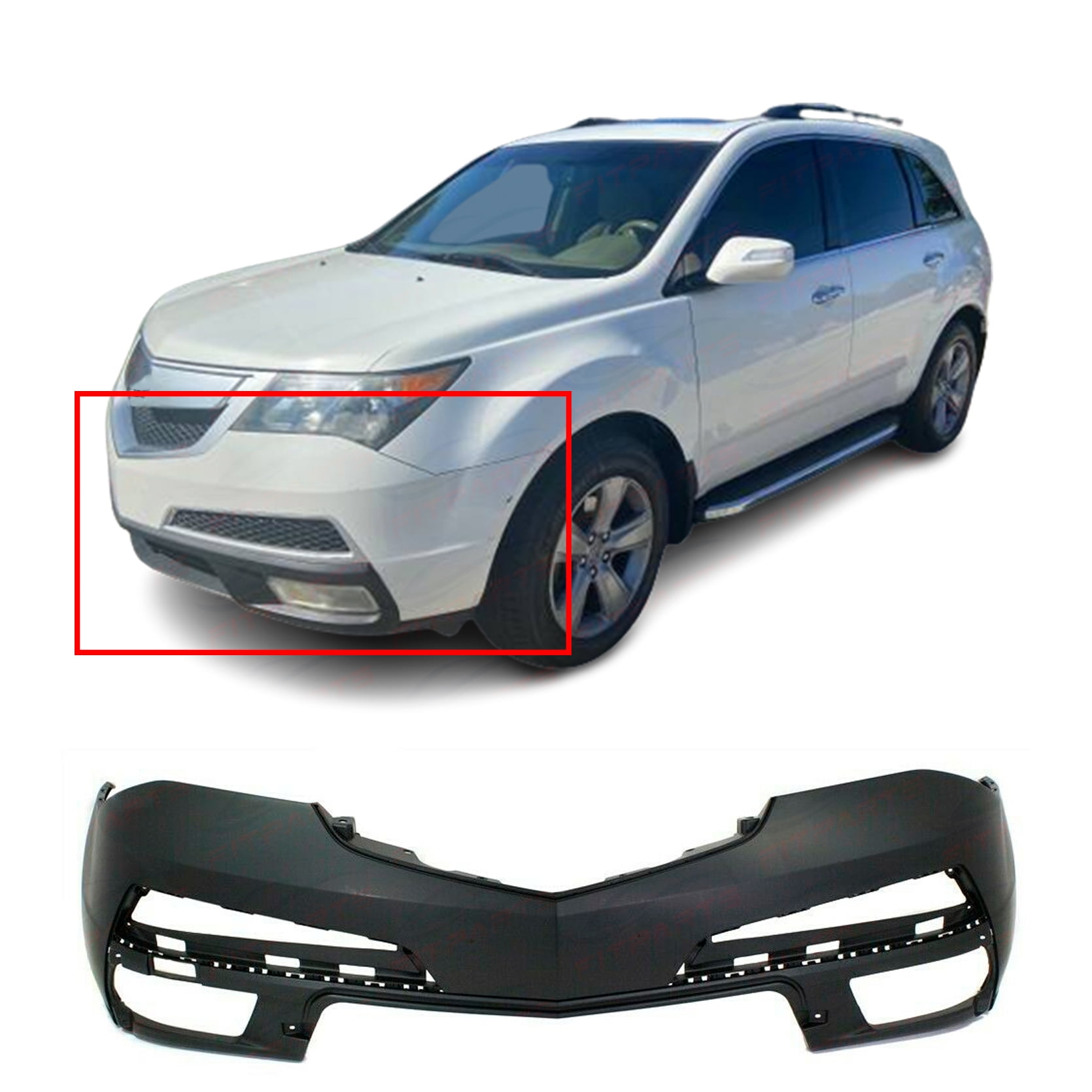 DCP Primed Front Bumper Cover Fascia for 2010-2013 Acura MDX w/out HL ...
