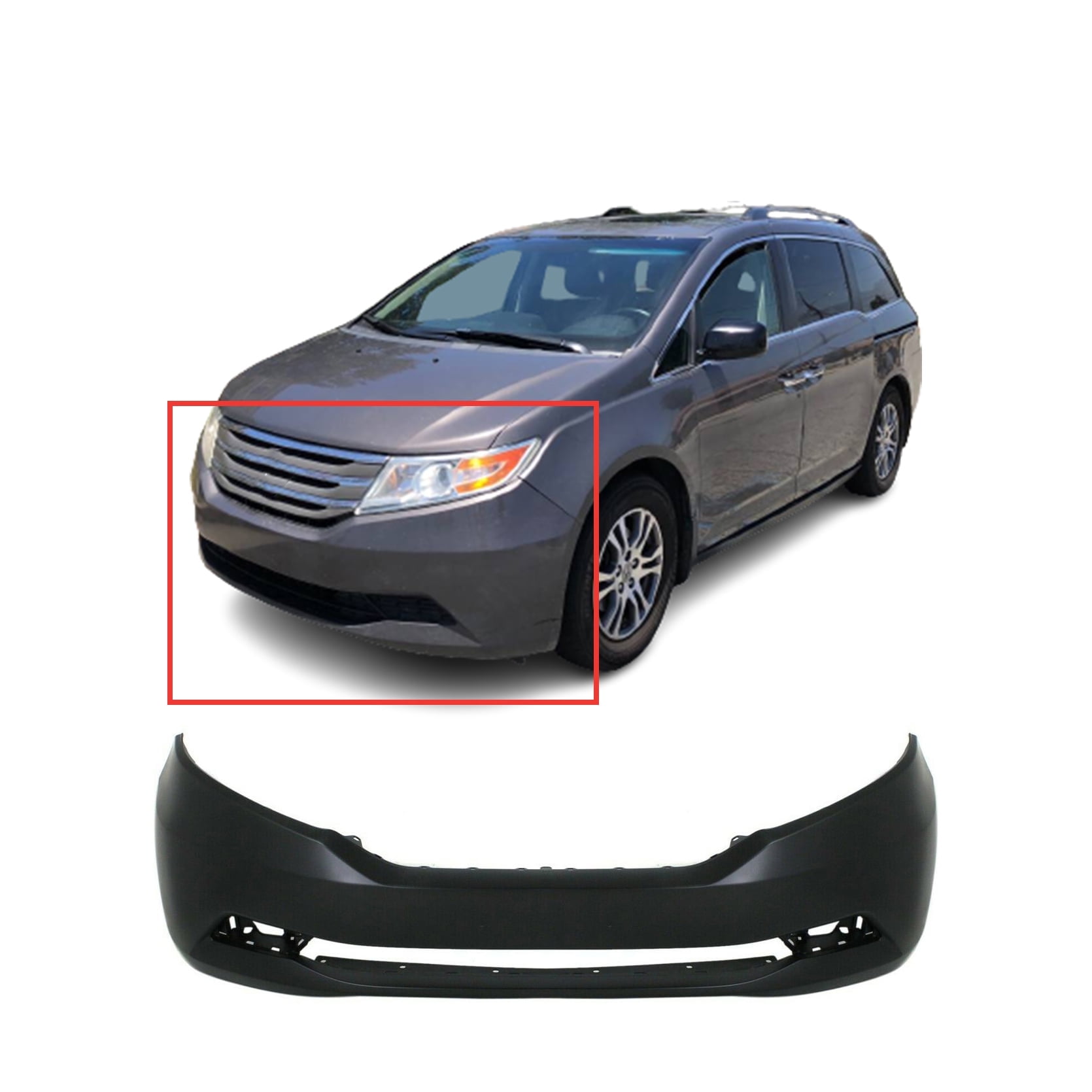 DCP Primed Front Bumper Cover Fascia for 2011-2013 Honda Odyssey Van EX ...