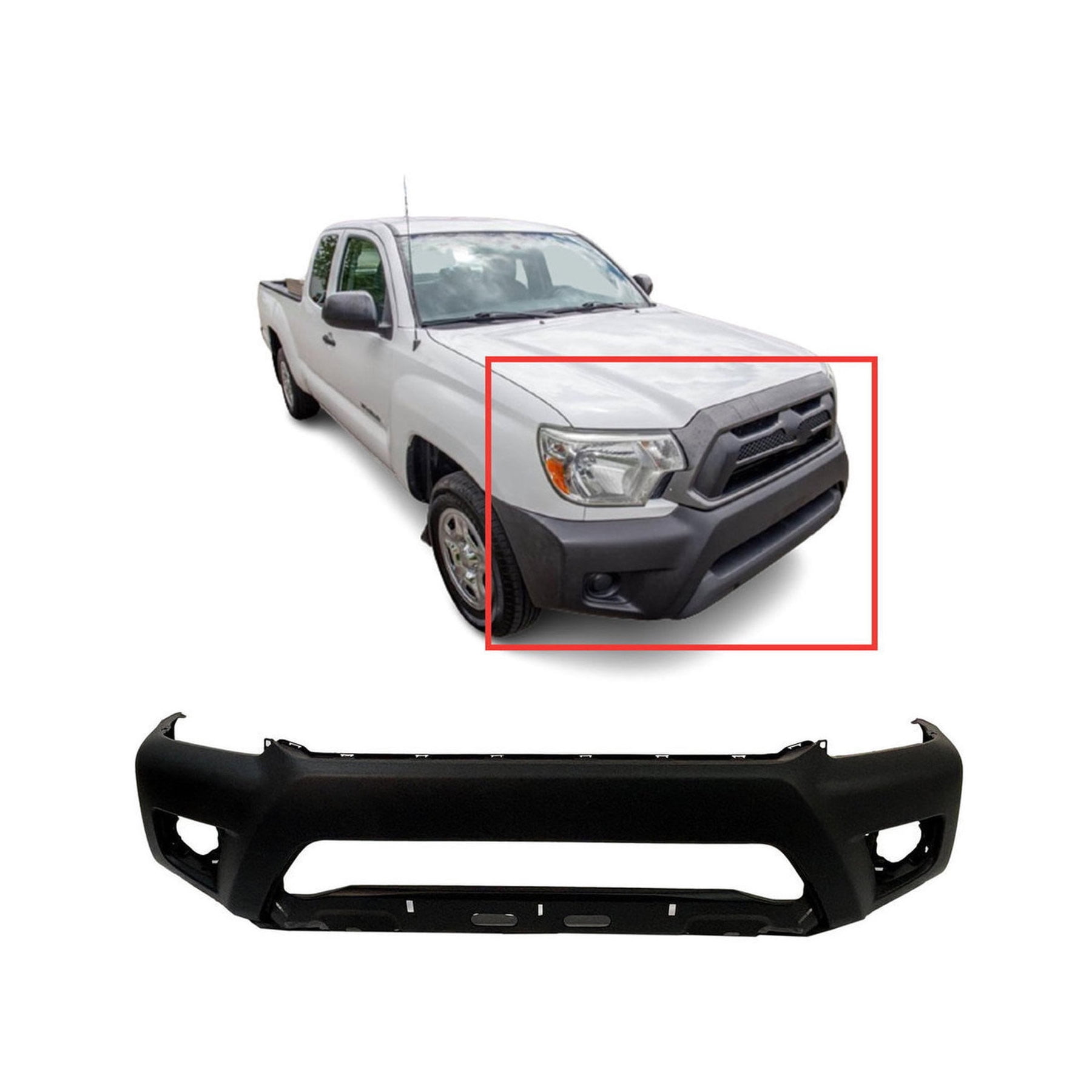 DCP Primed Front Bumper Cover Fascia for 2012-2015 Toyota Tacoma Pickup ...