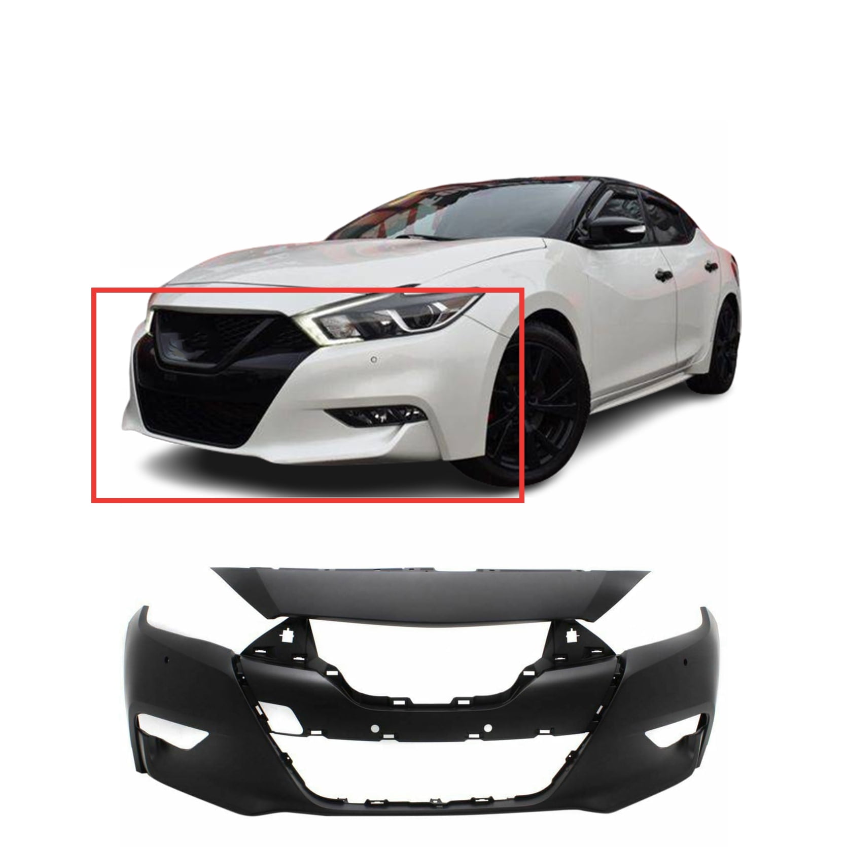 DCP Primed Front Bumper Cover Fascia for 2016-2018 Nissan Maxima ...