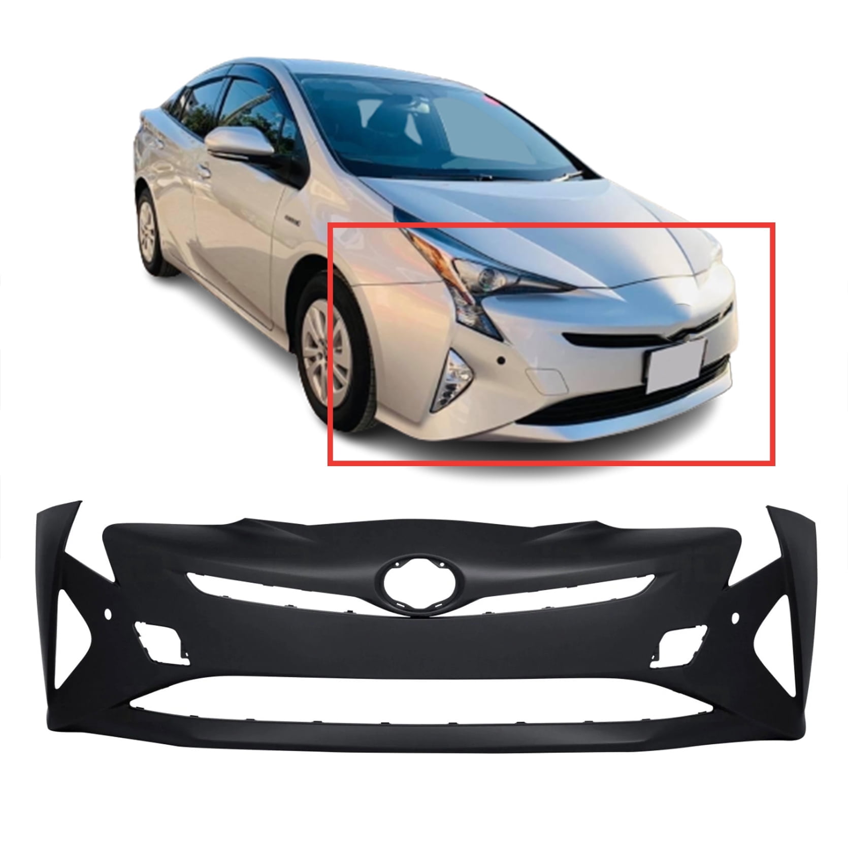 DCP Primed Front Bumper Cover Fascia for 2016-2018 Toyota Prius One Two ...