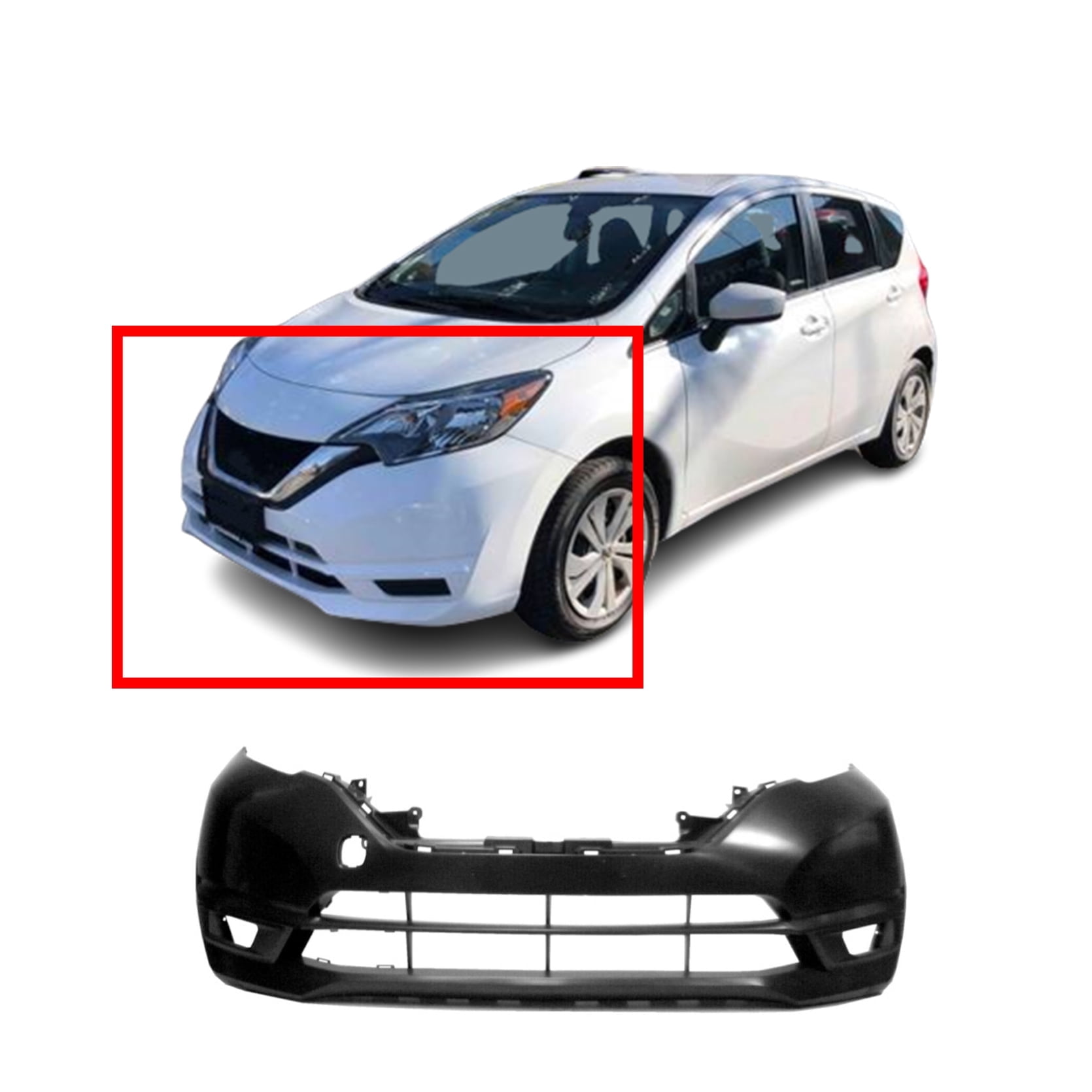 DCP Primed Front Bumper Cover Fascia for 2017 2018 2019 Nissan Versa ...