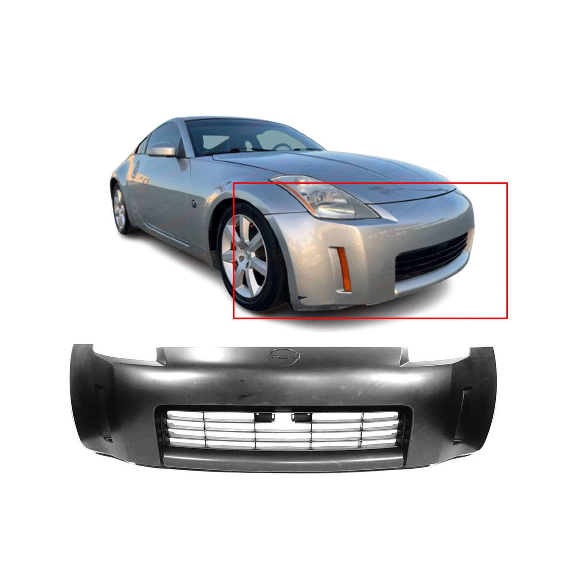 DCP Primed Front Bumper Cover for 2003 2004 2005 Nissan 350Z - Walmart.com