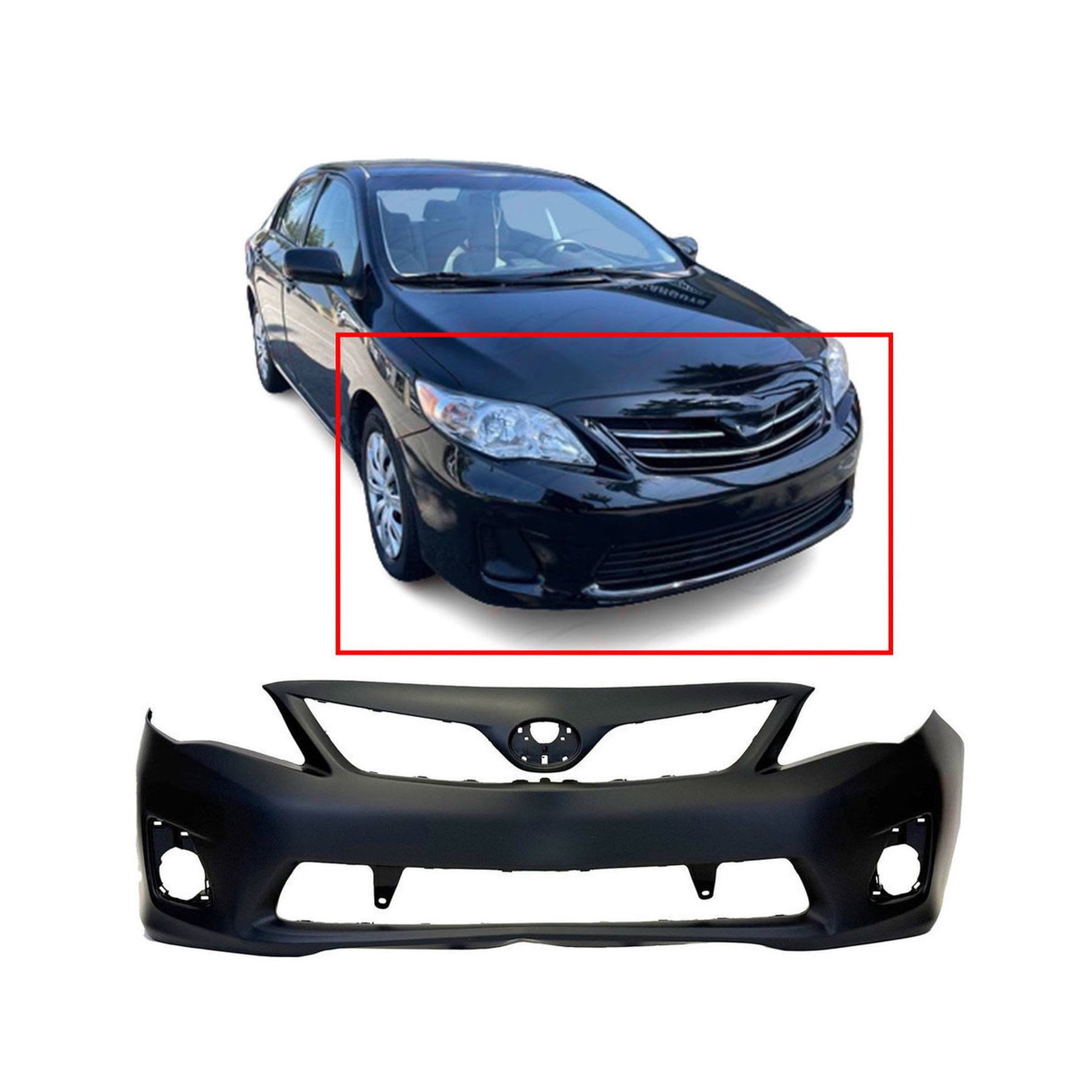 DCP Primed Front Bumper Cover for 2011-2013 Toyota Corolla CE L LE Base ...