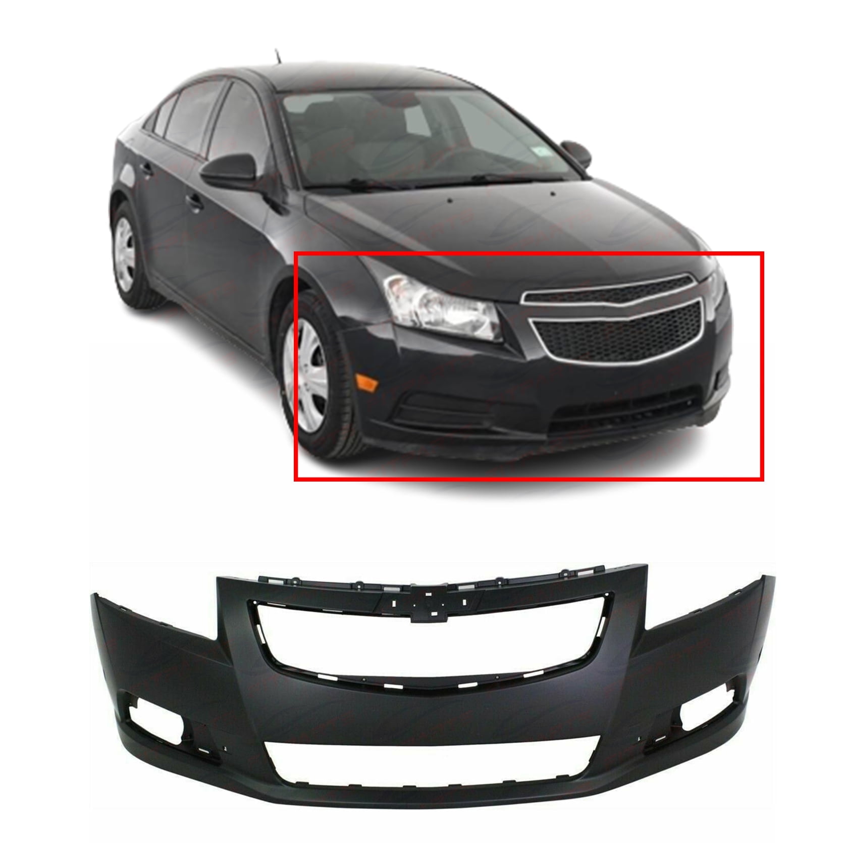 DCP Primed Front Bumper Cover for 2011-2014 Chevrolet Cruze Sedan LT ...