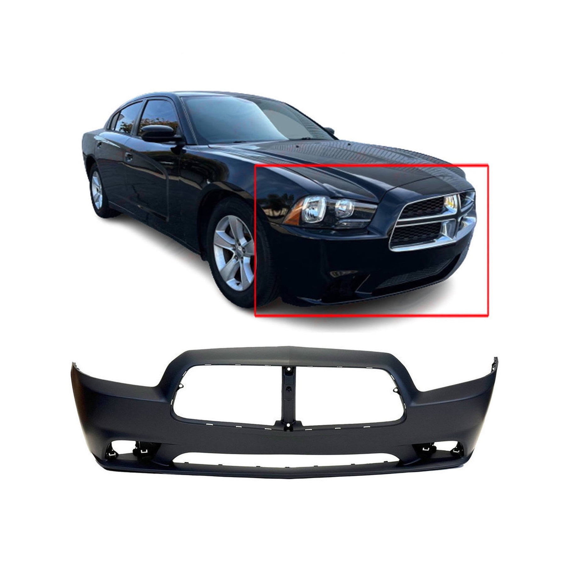 DCP Primed Front Bumper Cover for 2011-2014 Dodge Charger Pursuit R/T ...