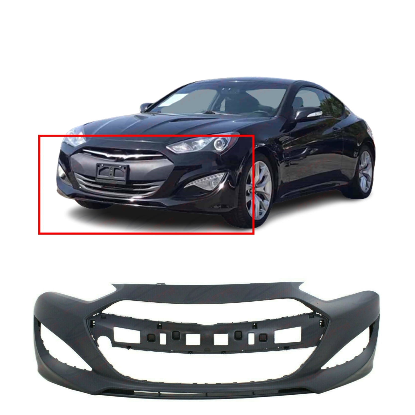 DCP Primed Front Bumper Cover for 2013-2015 Hyundai Genesis Coupe ...