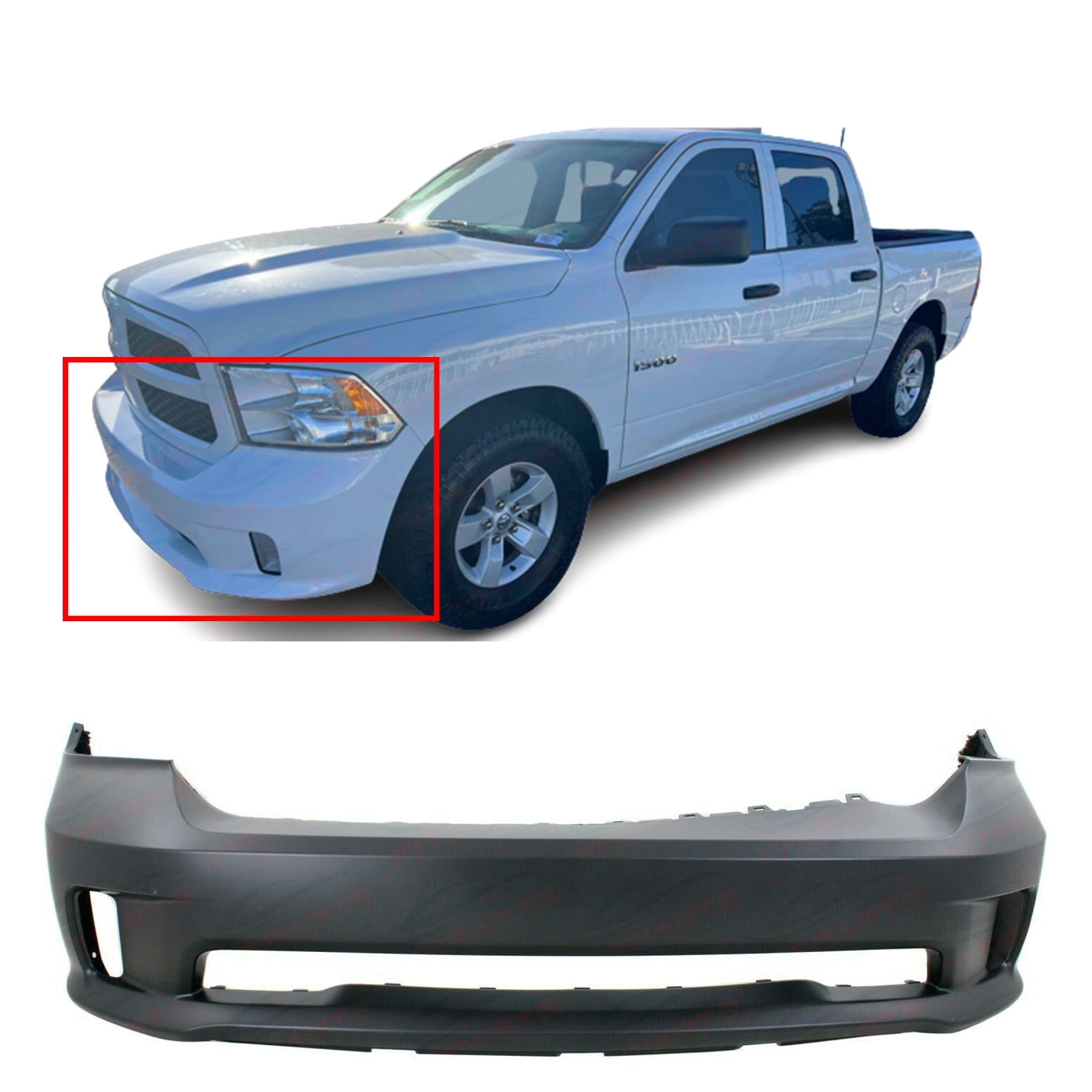DCP Primed Front Bumper Cover for 2013-2018 Dodge RAM 1500 Sport ...