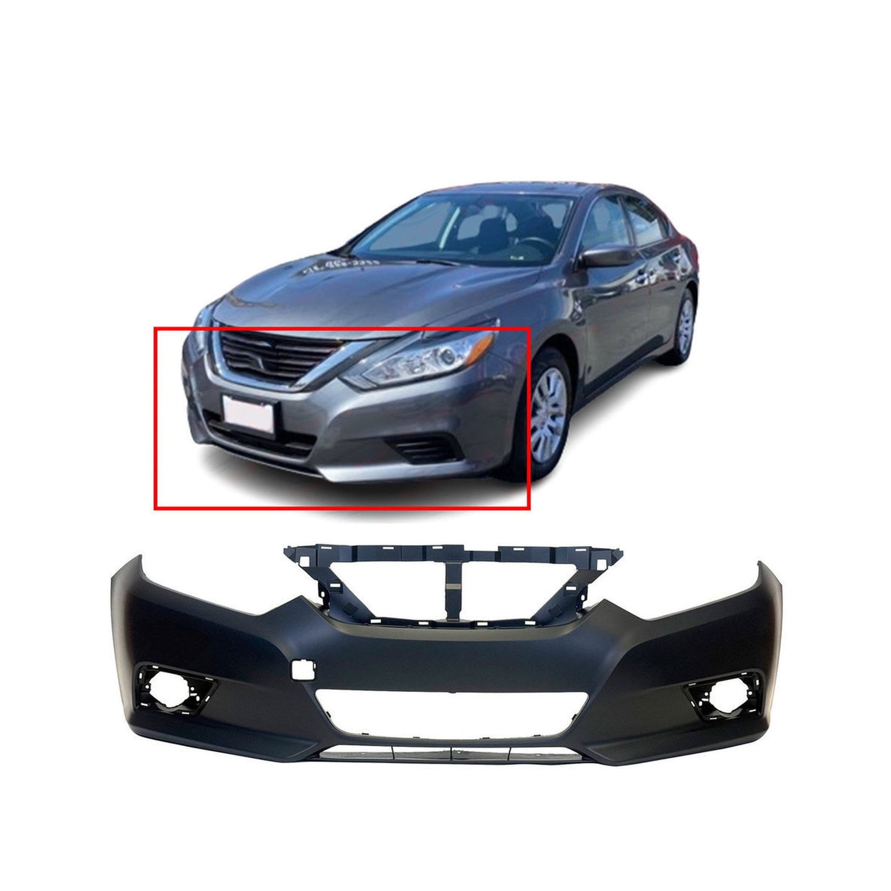 DCP Primed Front Bumper Cover for 2016-2018 Nissan Altima 620229HS0H ...