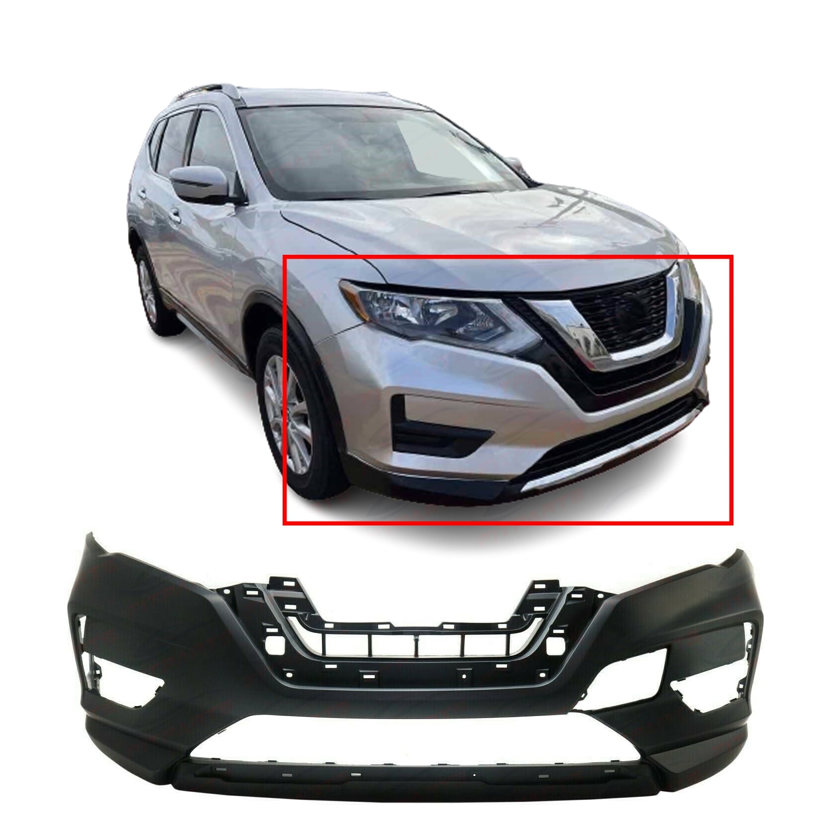 DCP Primed Front Bumper Cover for 2017-2019 Nissan Rogue SL S SV Hybrid ...